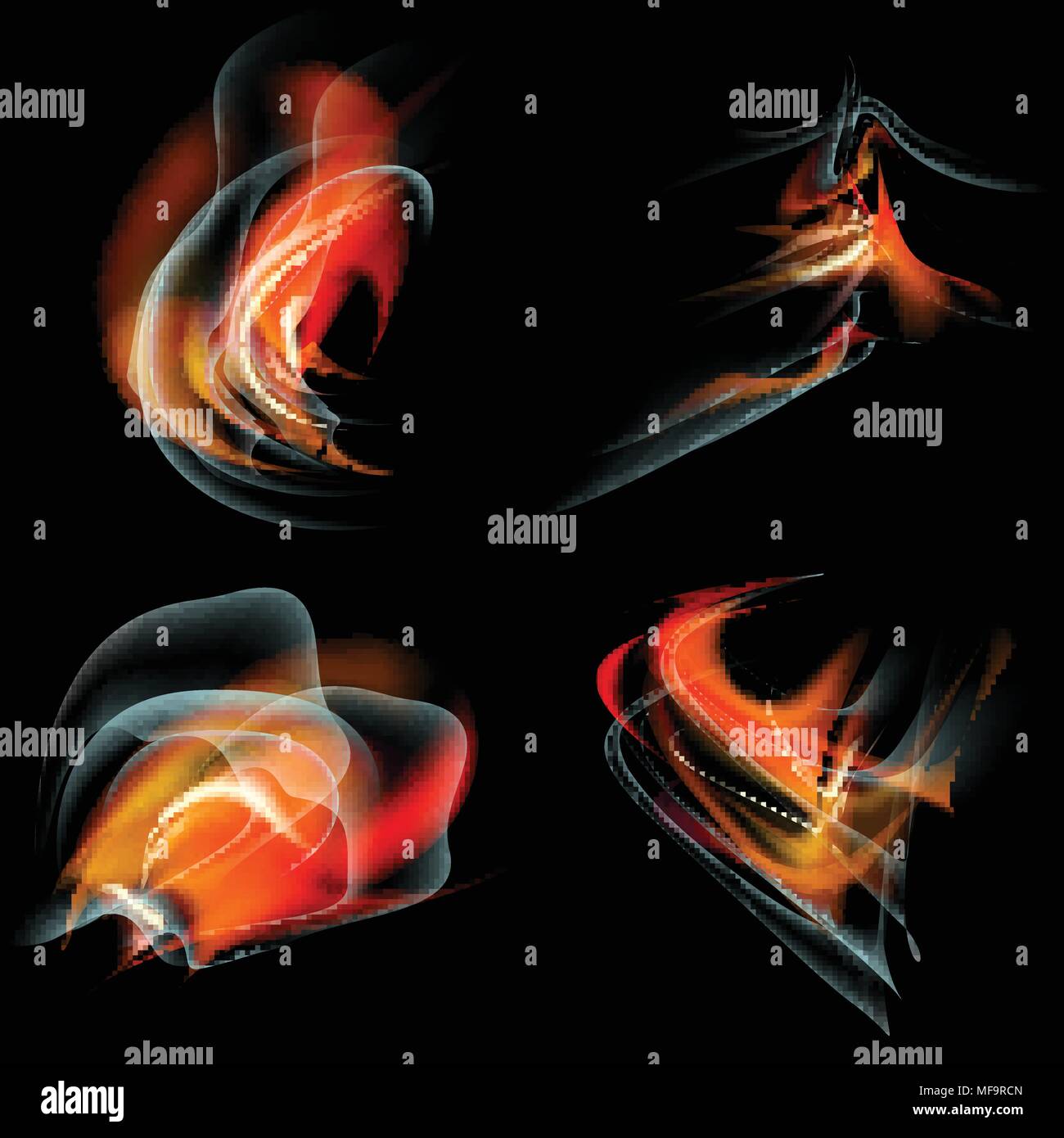 Set of Burn flame fire. abstract background. Vector illustration Stock ...
