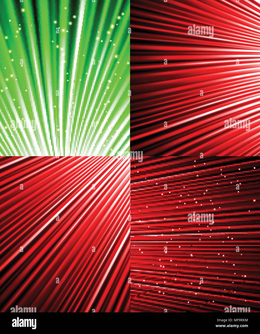Set of Abstract luminous rays background. Vector illustration Stock ...