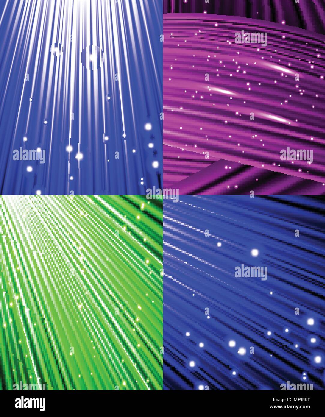 Set of Abstract luminous rays background. Vector illustration Stock ...
