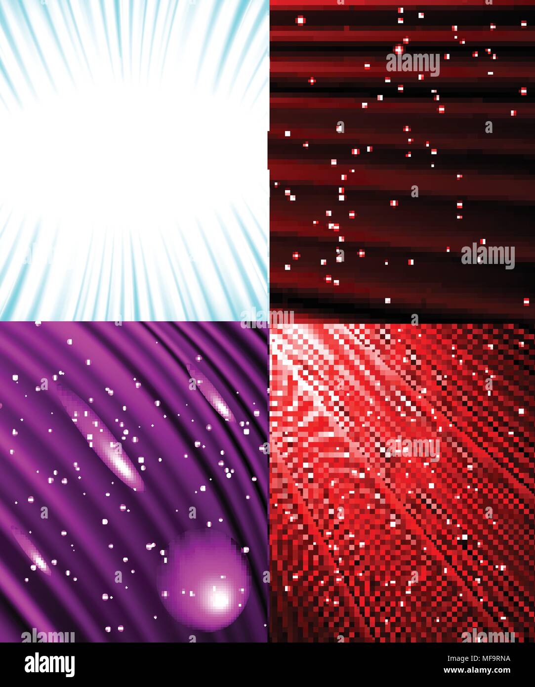 Set of Abstract luminous rays background. Vector illustration Stock ...