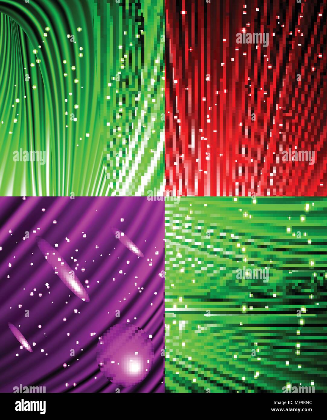 Set of Abstract luminous rays background. Vector illustration Stock ...