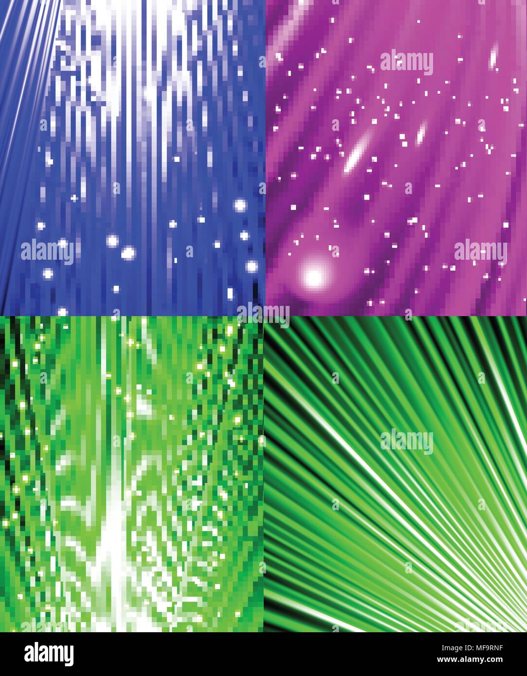 Set of Abstract luminous rays background. Vector illustration Stock ...