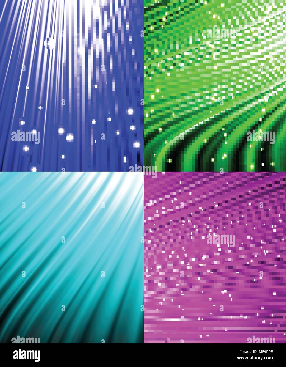 Set of Abstract luminous rays background. Vector illustration Stock ...