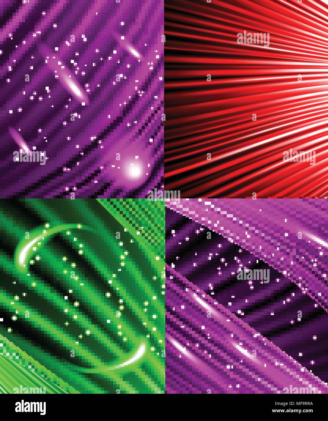 Set of Abstract luminous rays background. Vector illustration Stock ...