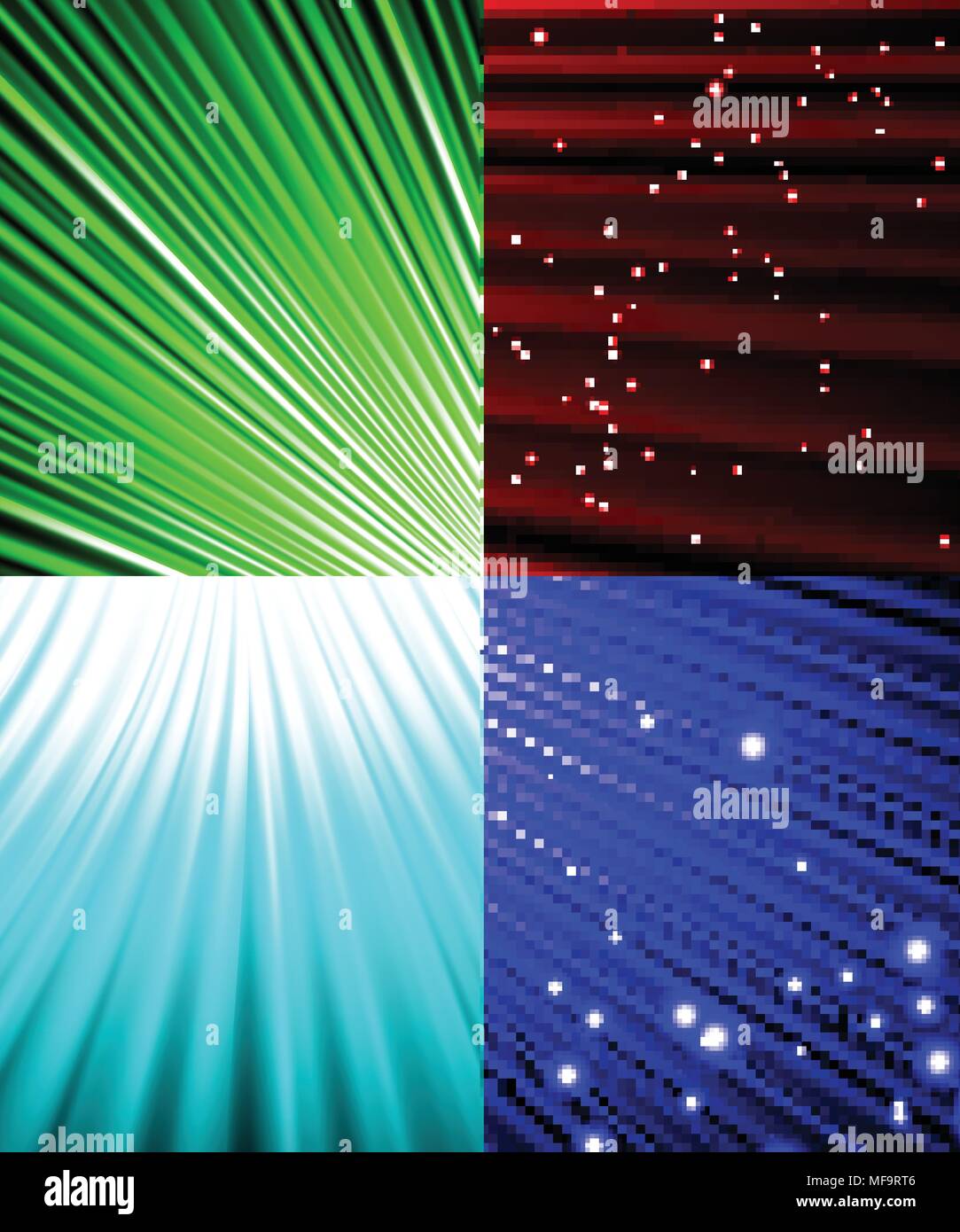 Set of Abstract luminous rays background. Vector illustration Stock ...