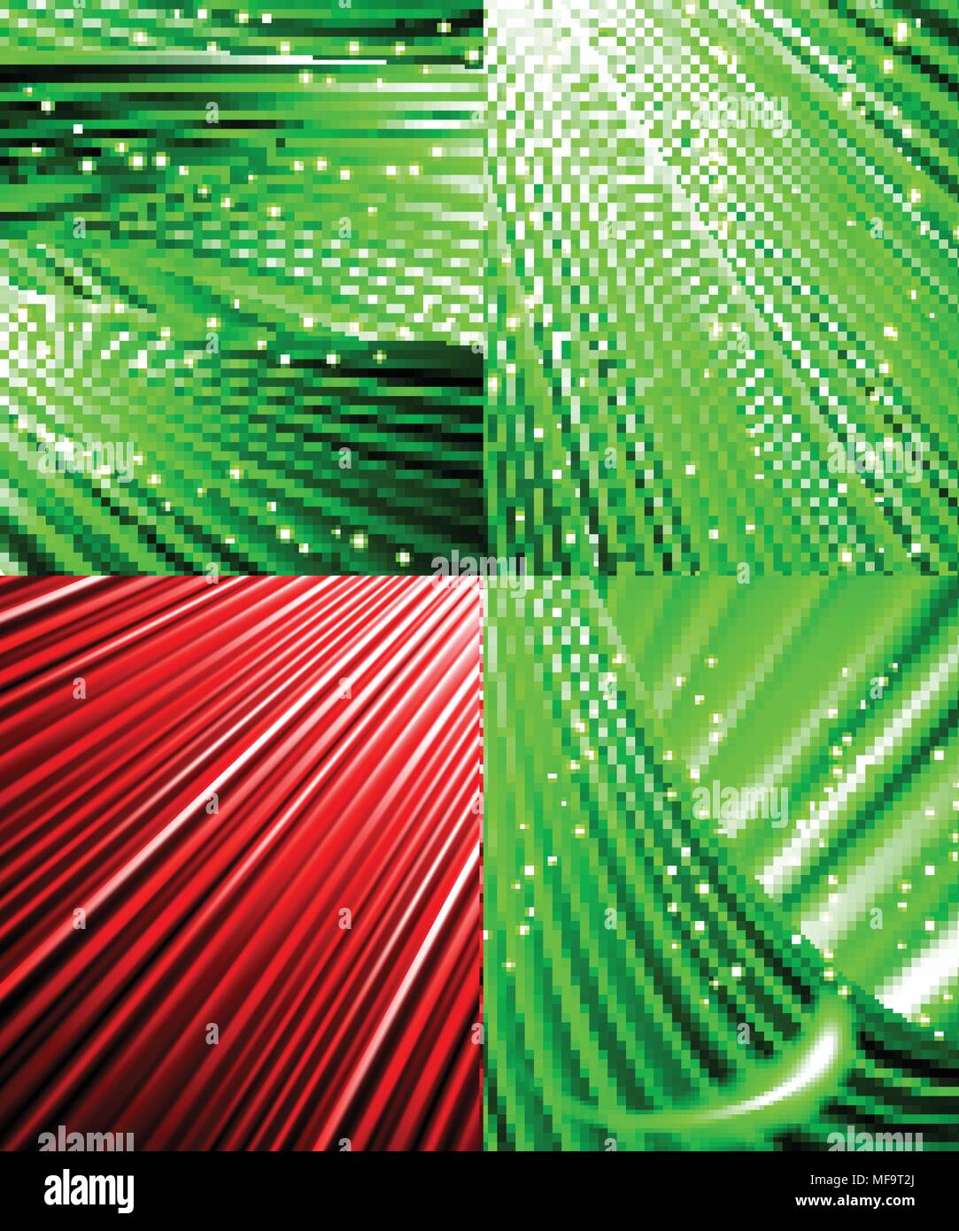 Set of background of colourful luminous rays. Vector illustration Stock ...