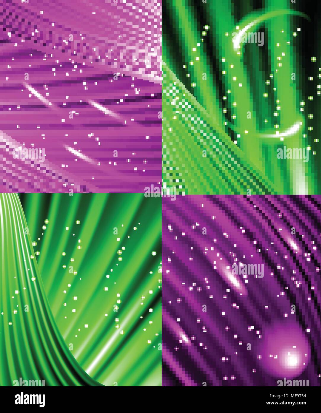 Set of background of colourful luminous rays. Vector illustration Stock ...
