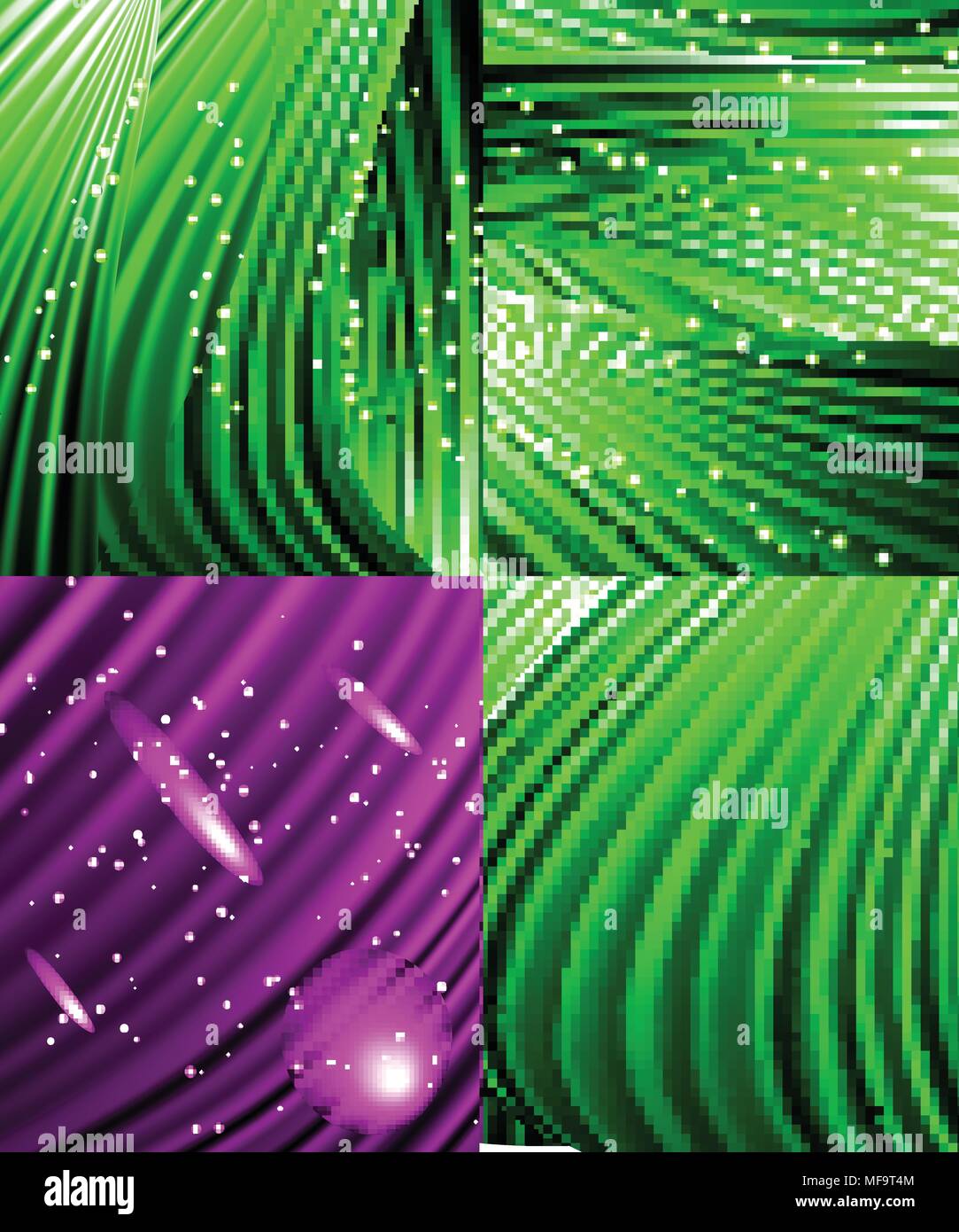 Set of background of colourful luminous rays. Vector illustration Stock ...