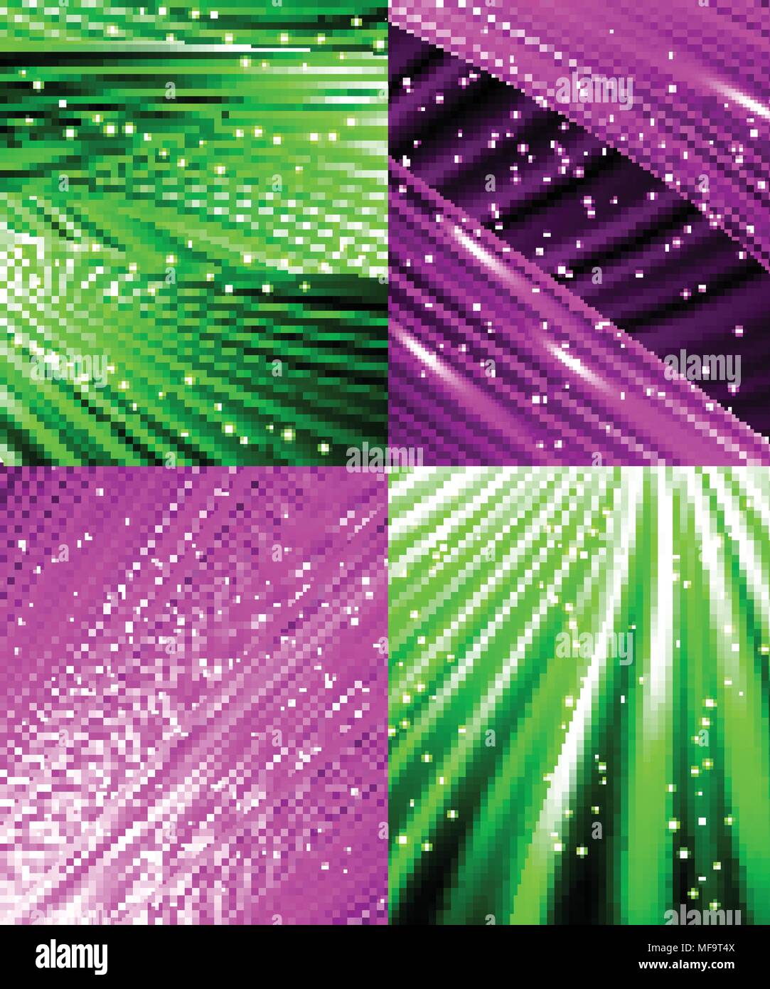 Set of background of colourful luminous rays. Vector illustration Stock ...