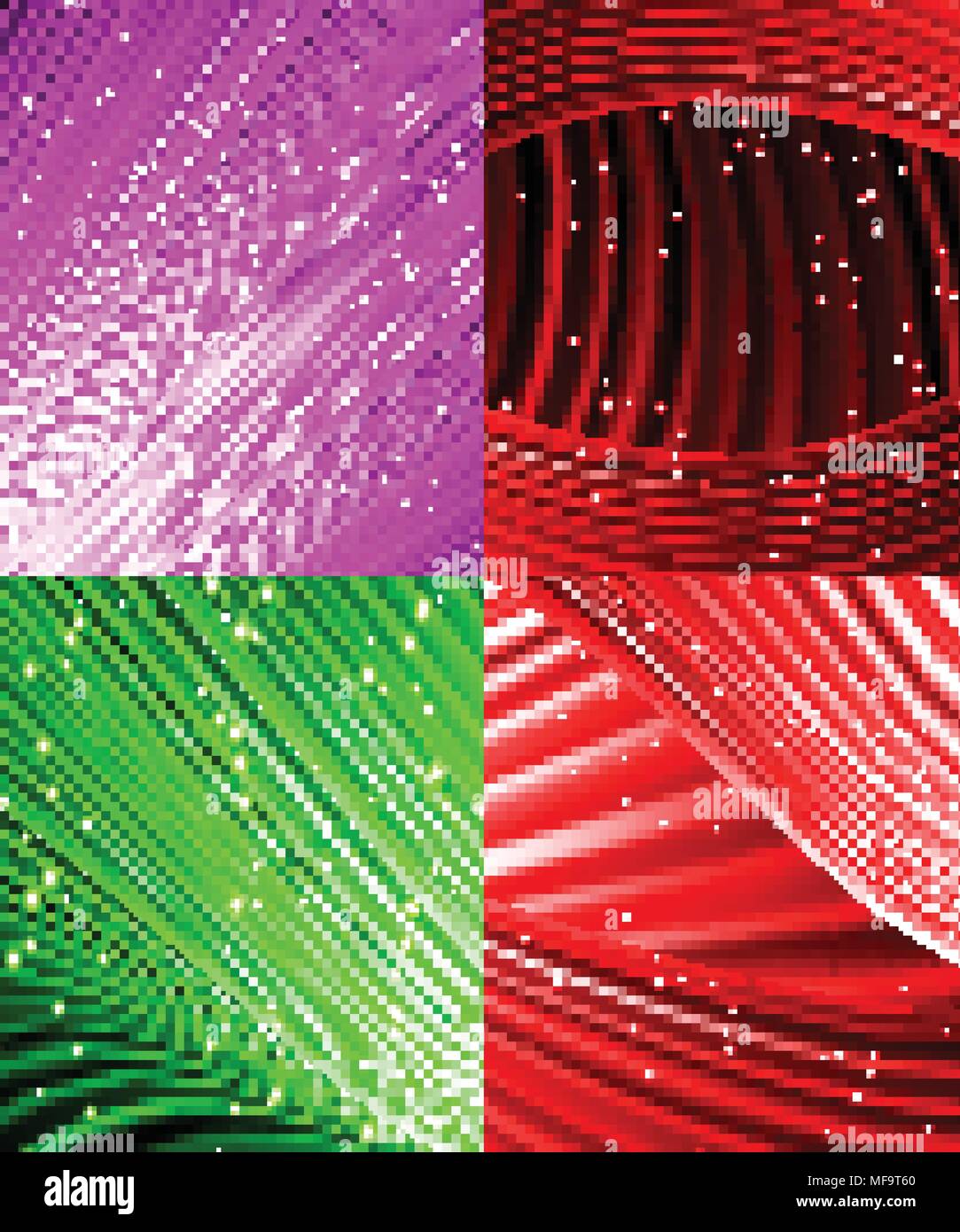 Set of background of colourful luminous rays. Vector illustration Stock ...