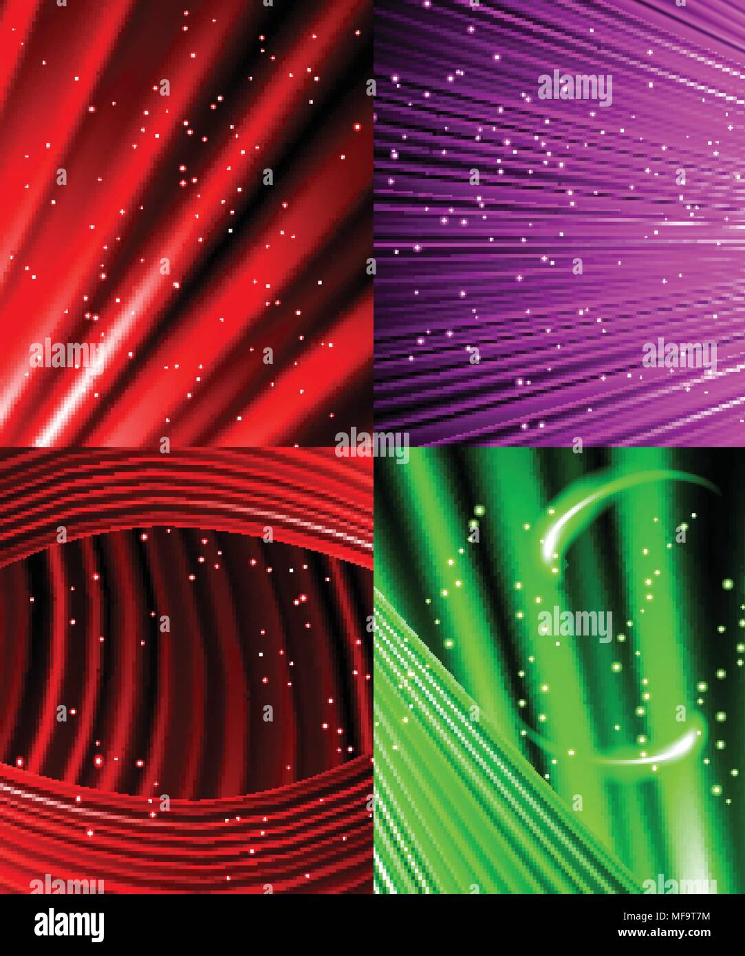 Set of Abstract luminous rays background. Vector illustration Stock ...