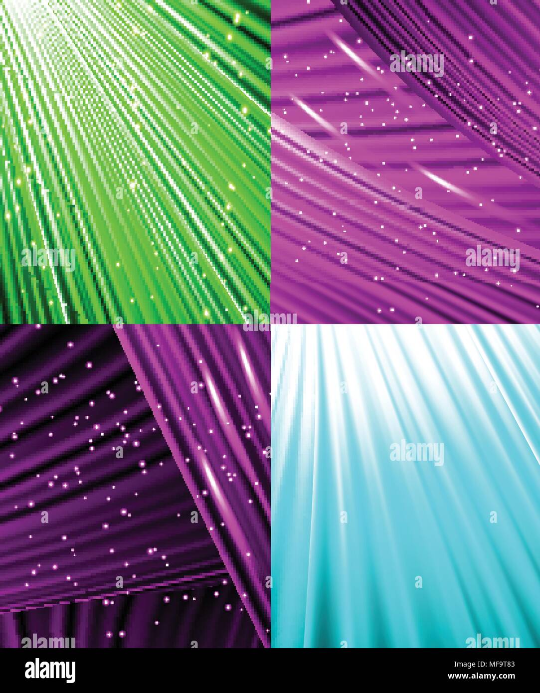 Set of Abstract luminous rays background. Vector illustration Stock ...