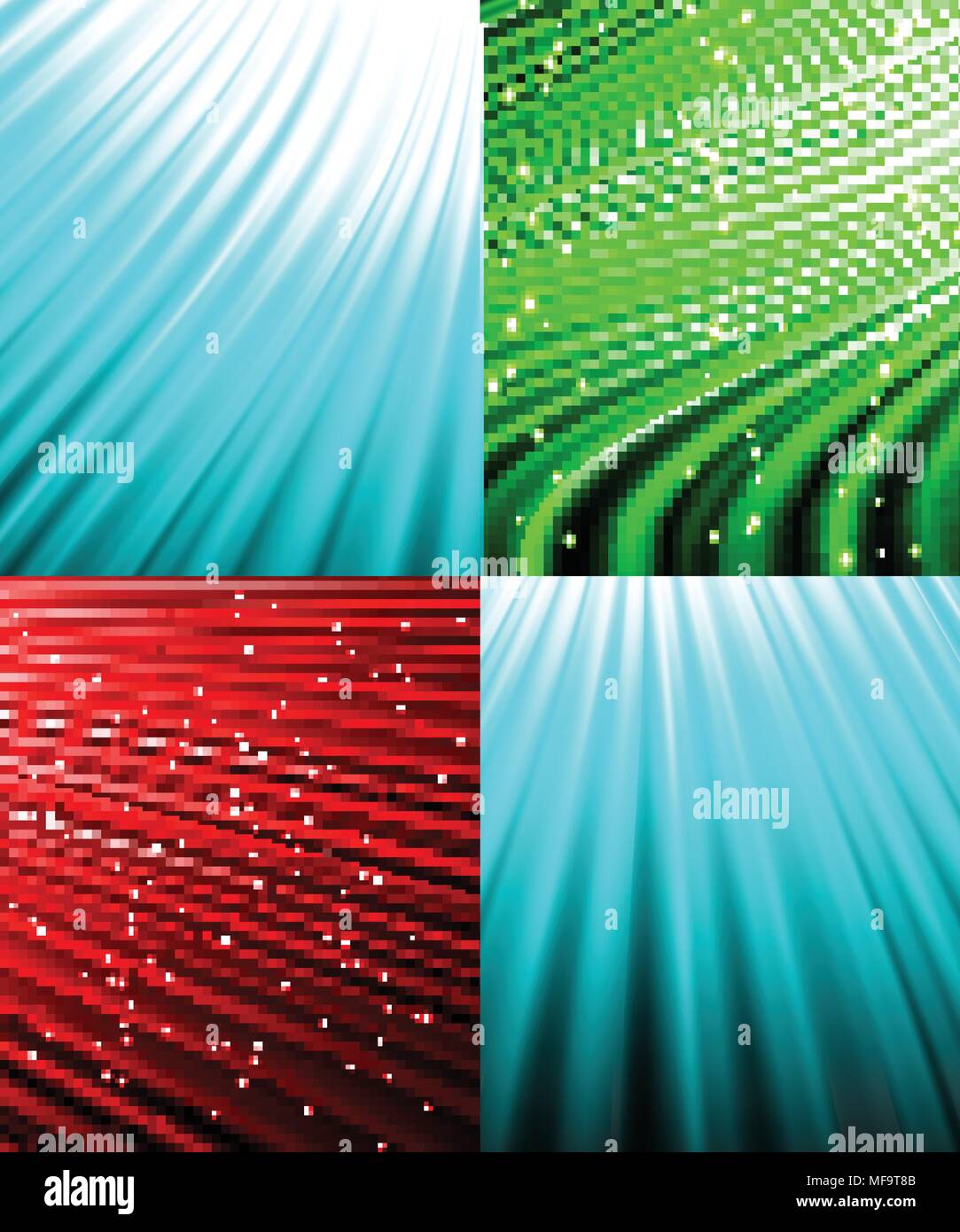 Set of Abstract luminous rays background. Vector illustration Stock ...