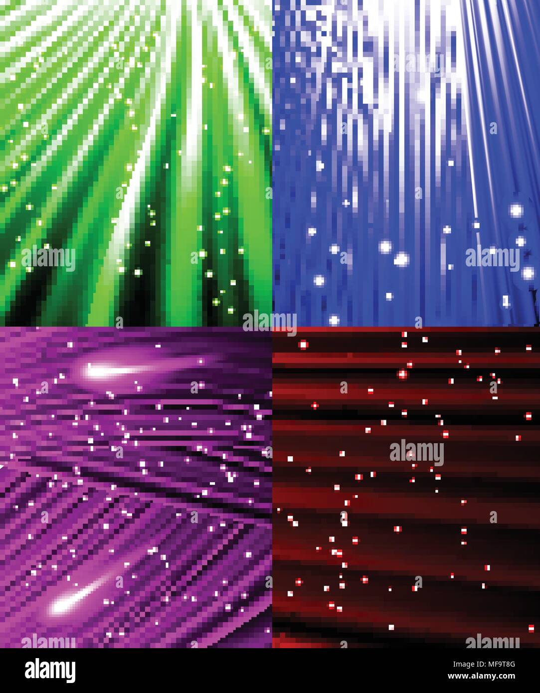 Set of Abstract luminous rays background. Vector illustration Stock ...