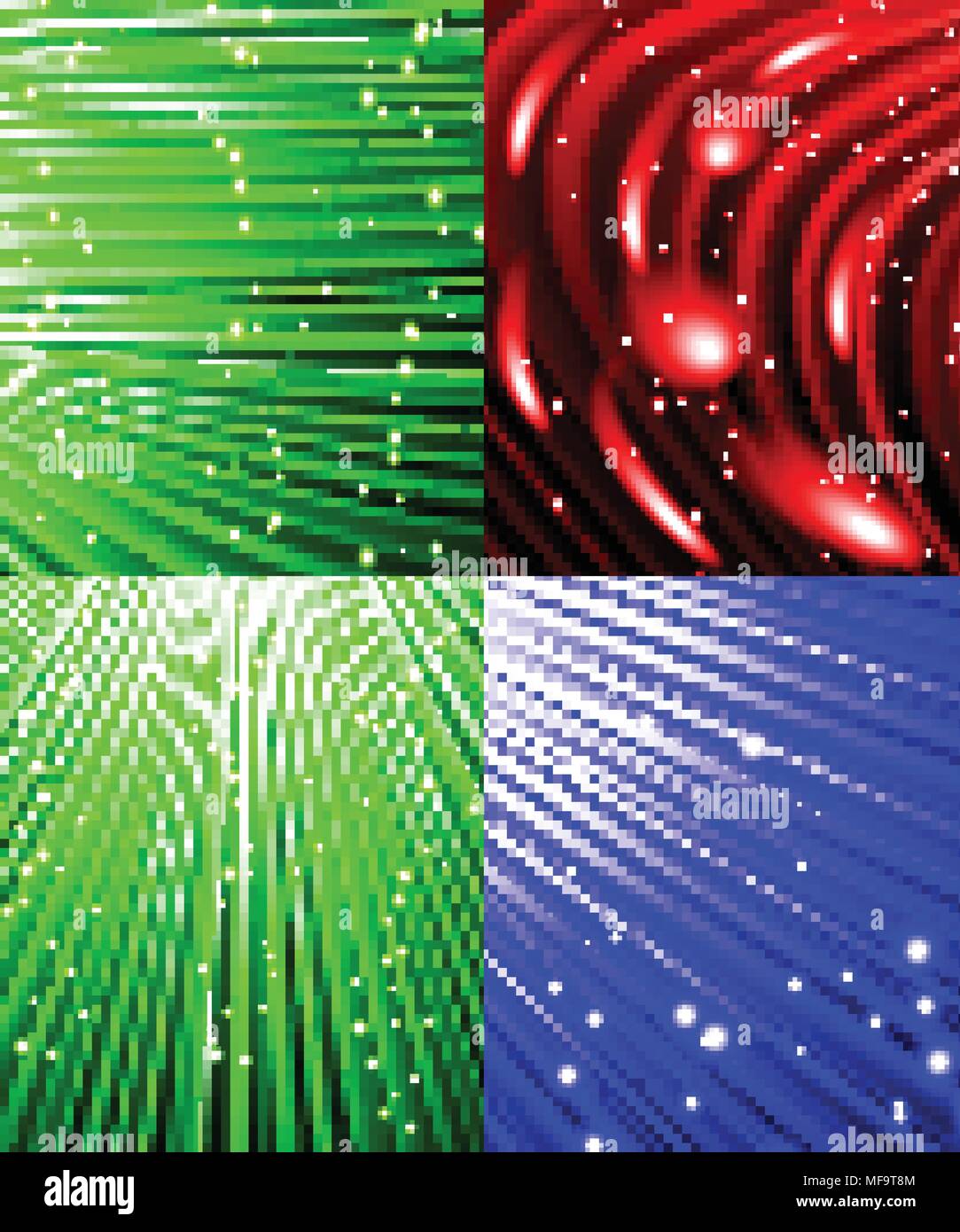 Set of background of colourful luminous rays. Vector illustration Stock ...