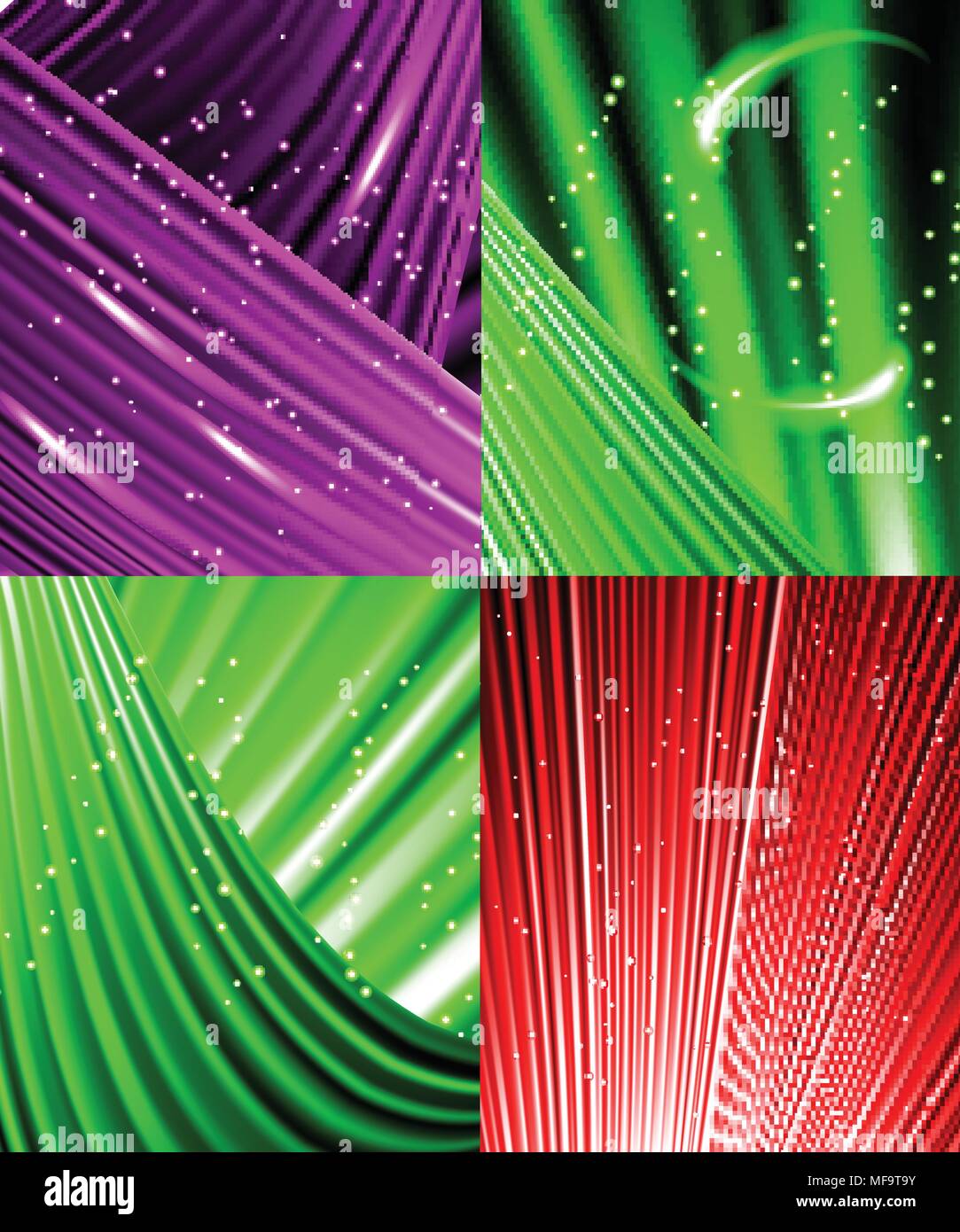 Set of Abstract luminous rays background. Vector illustration Stock ...