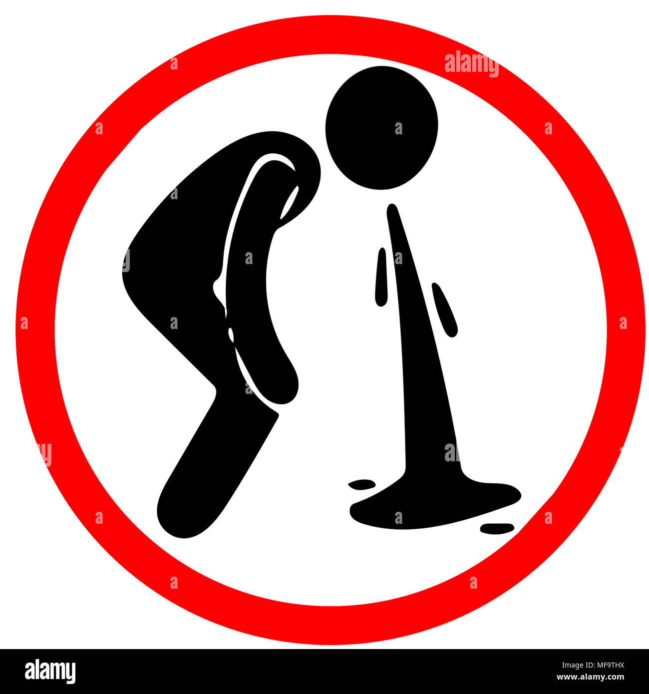 Vomiting allowed warning sign vomiting caution red circle road sign ...