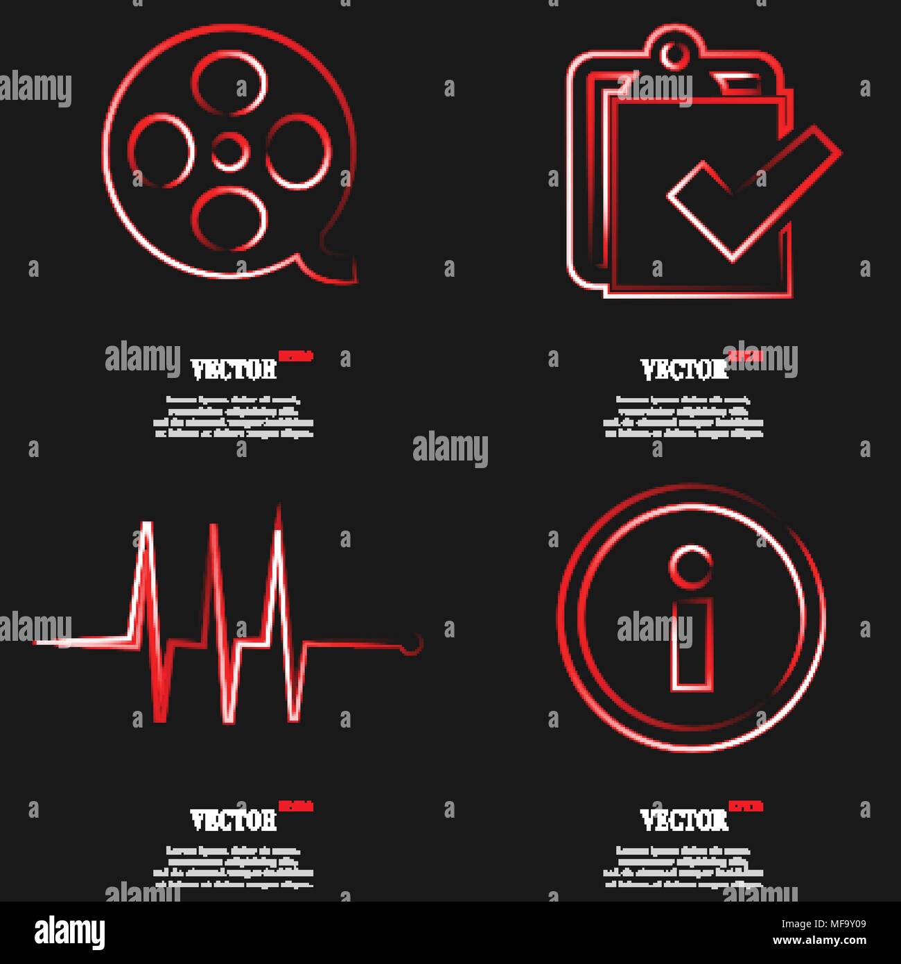 Set of Red web icon flat design. Simple sticker internet sign gray ...