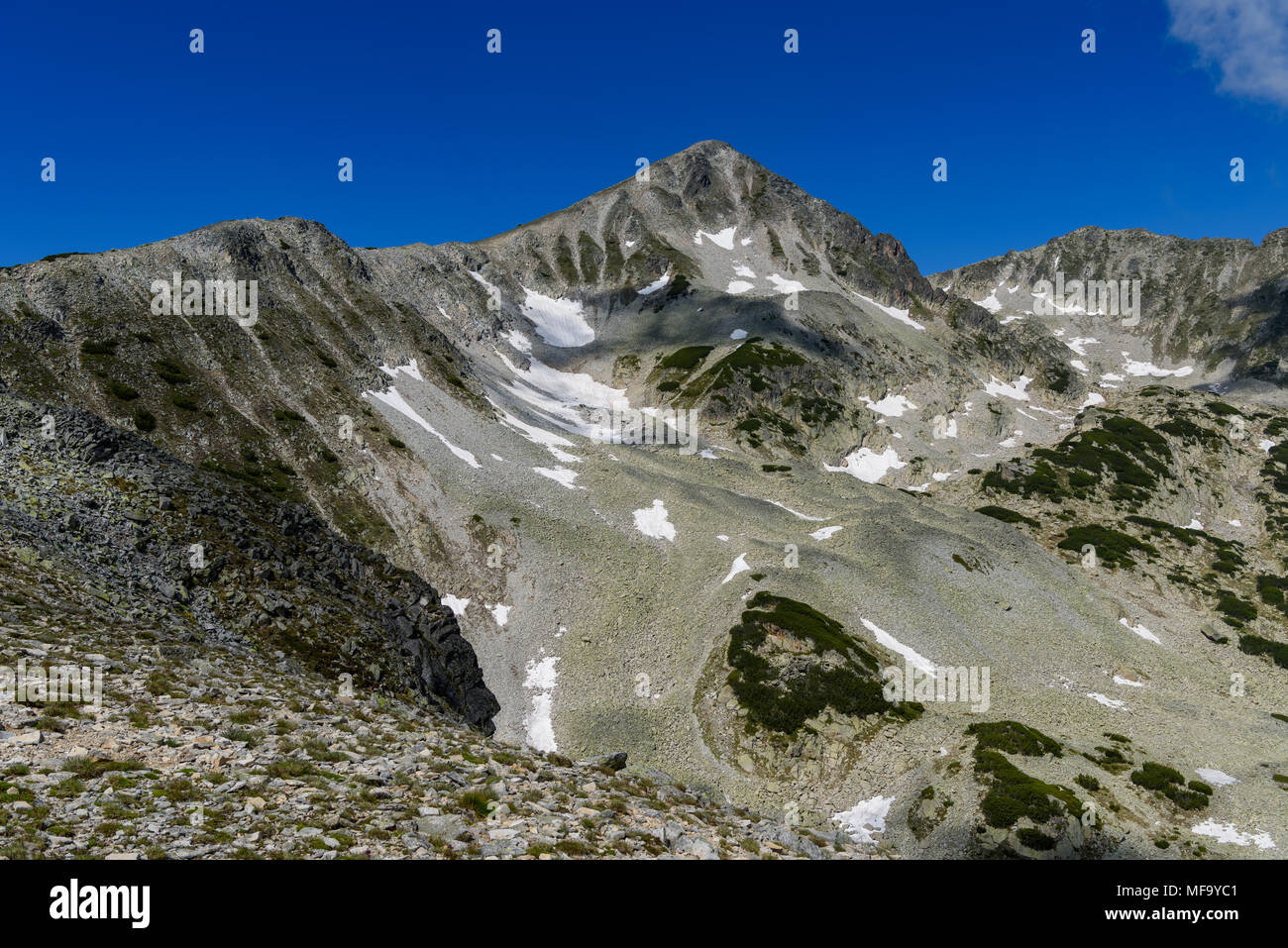 Bare precipitous slopes of Polezhan peak - the highest granite peak in ...