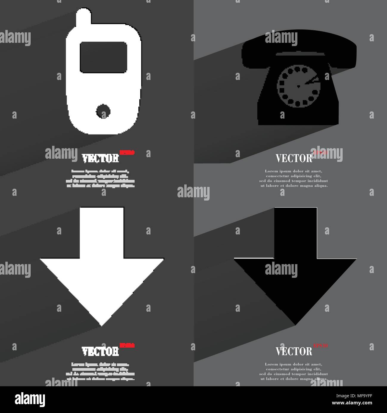 Set of fashionable icons, trending symbols. Flat design for your web ...