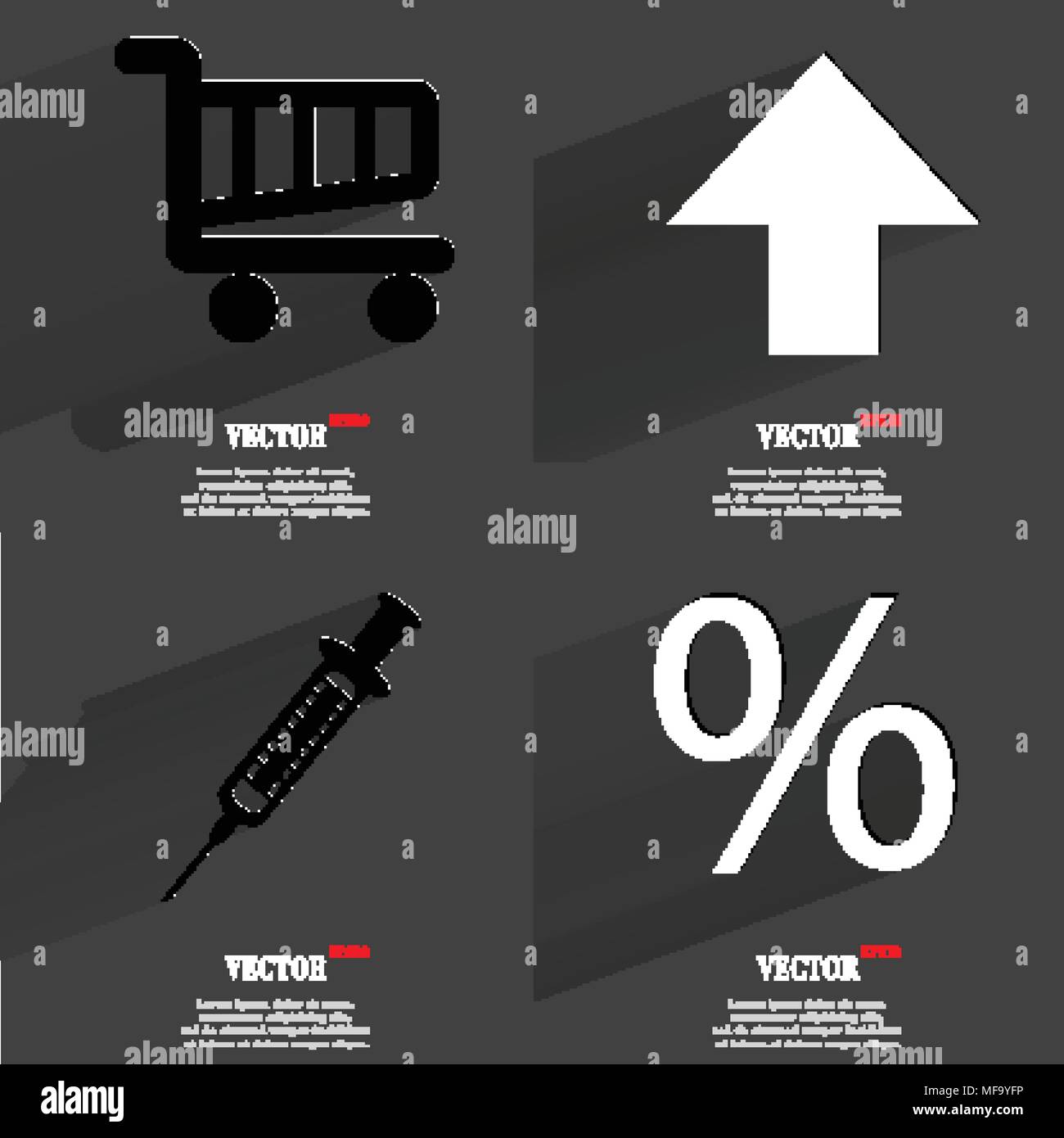 Set of fashionable icons, trending symbols. Flat design for your web ...