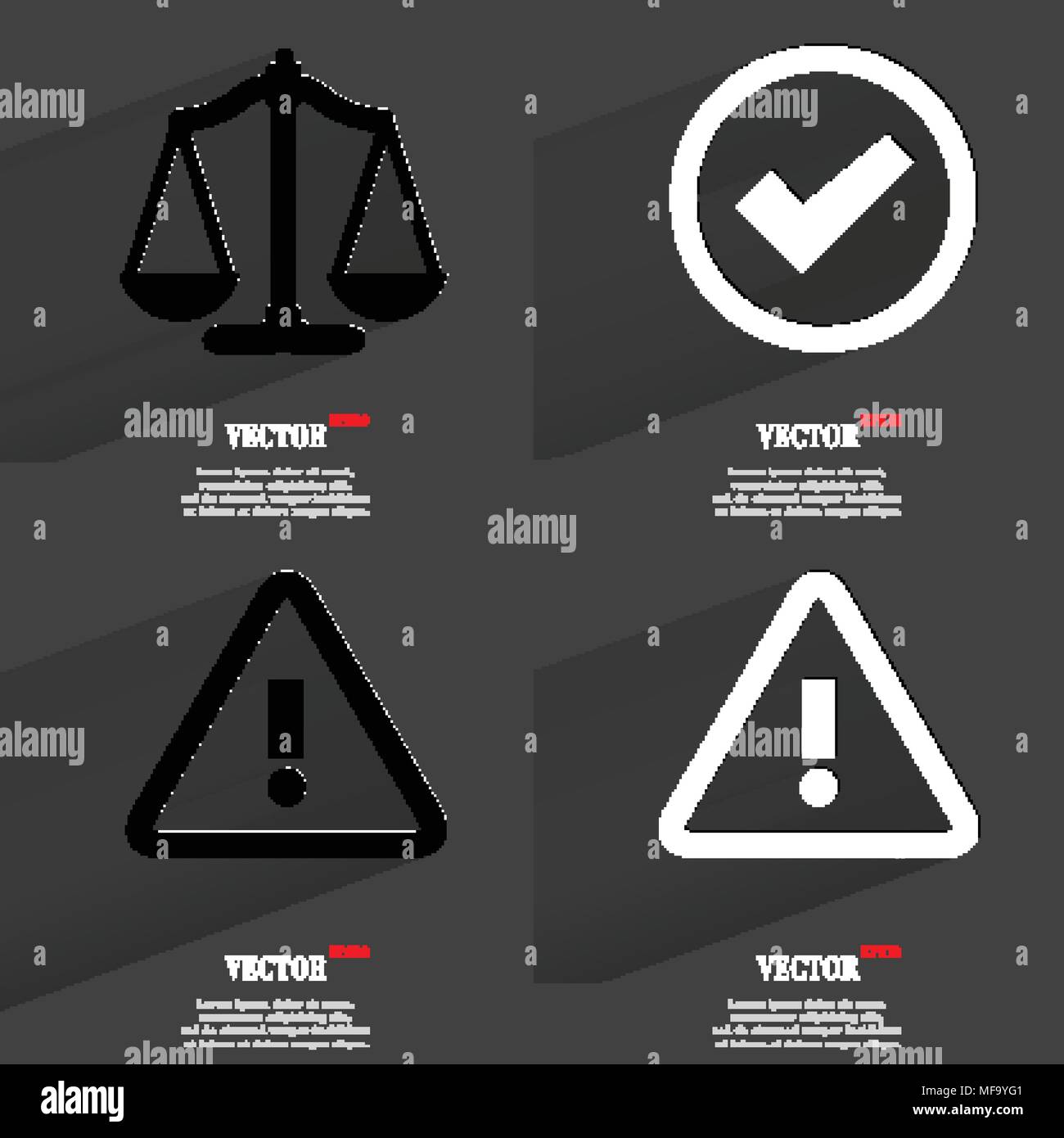 Set of fashionable icons, trending symbols. Flat design for your web ...