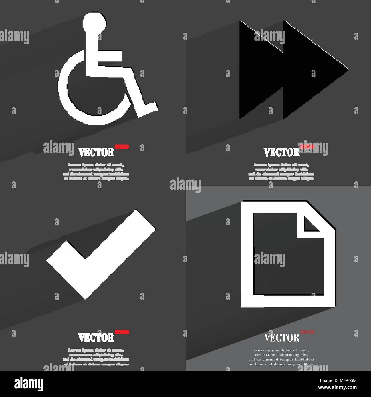 Set of fashionable icons, trending symbols. Flat design for your web ...