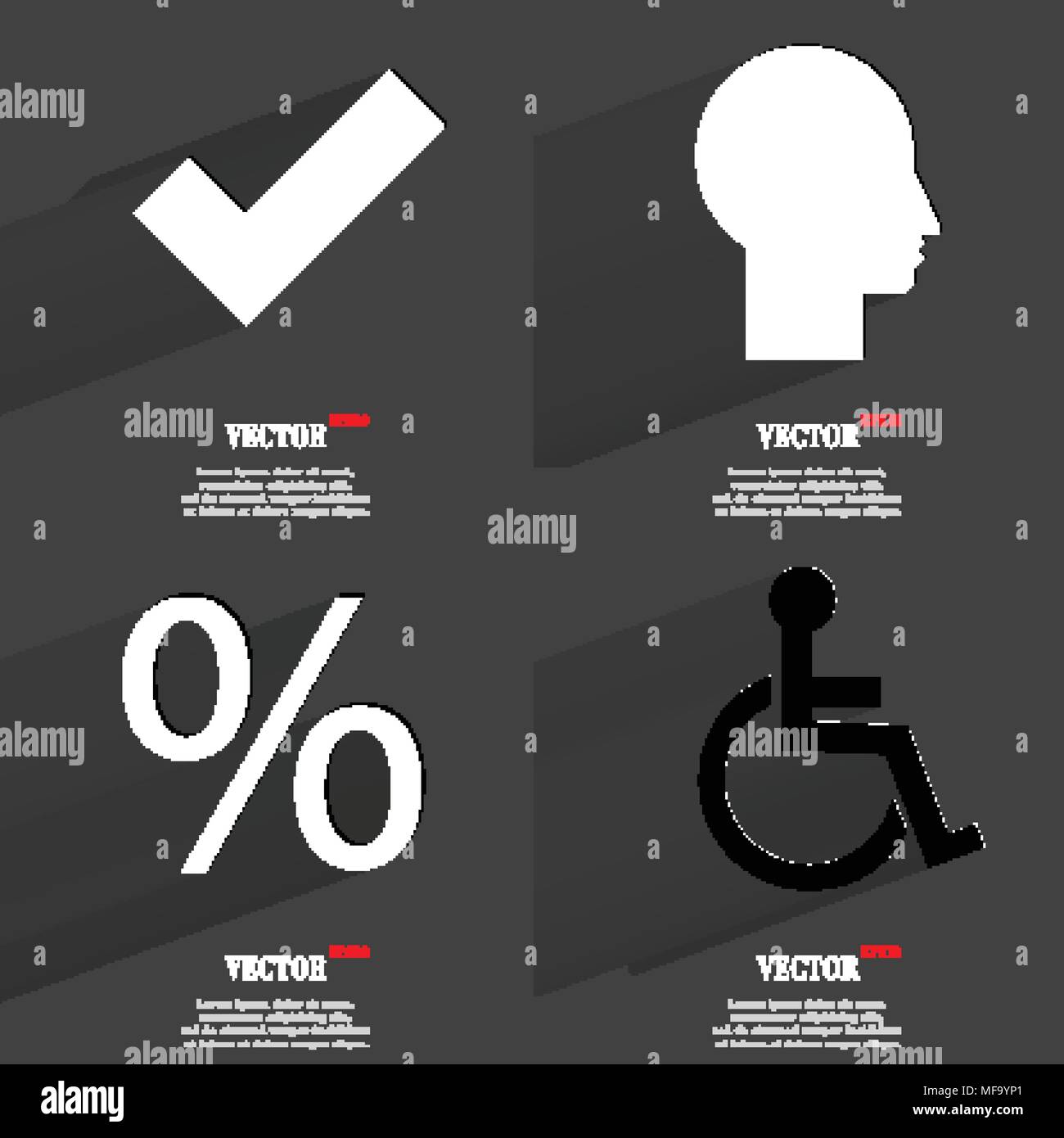 Set of fashionable icons, trending symbols. Flat design for your web ...