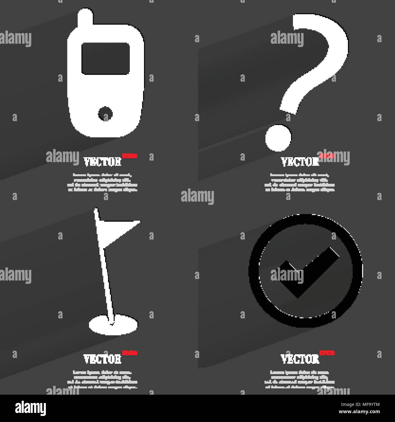 Set of fashionable icons, trending symbols. Flat design for your web ...