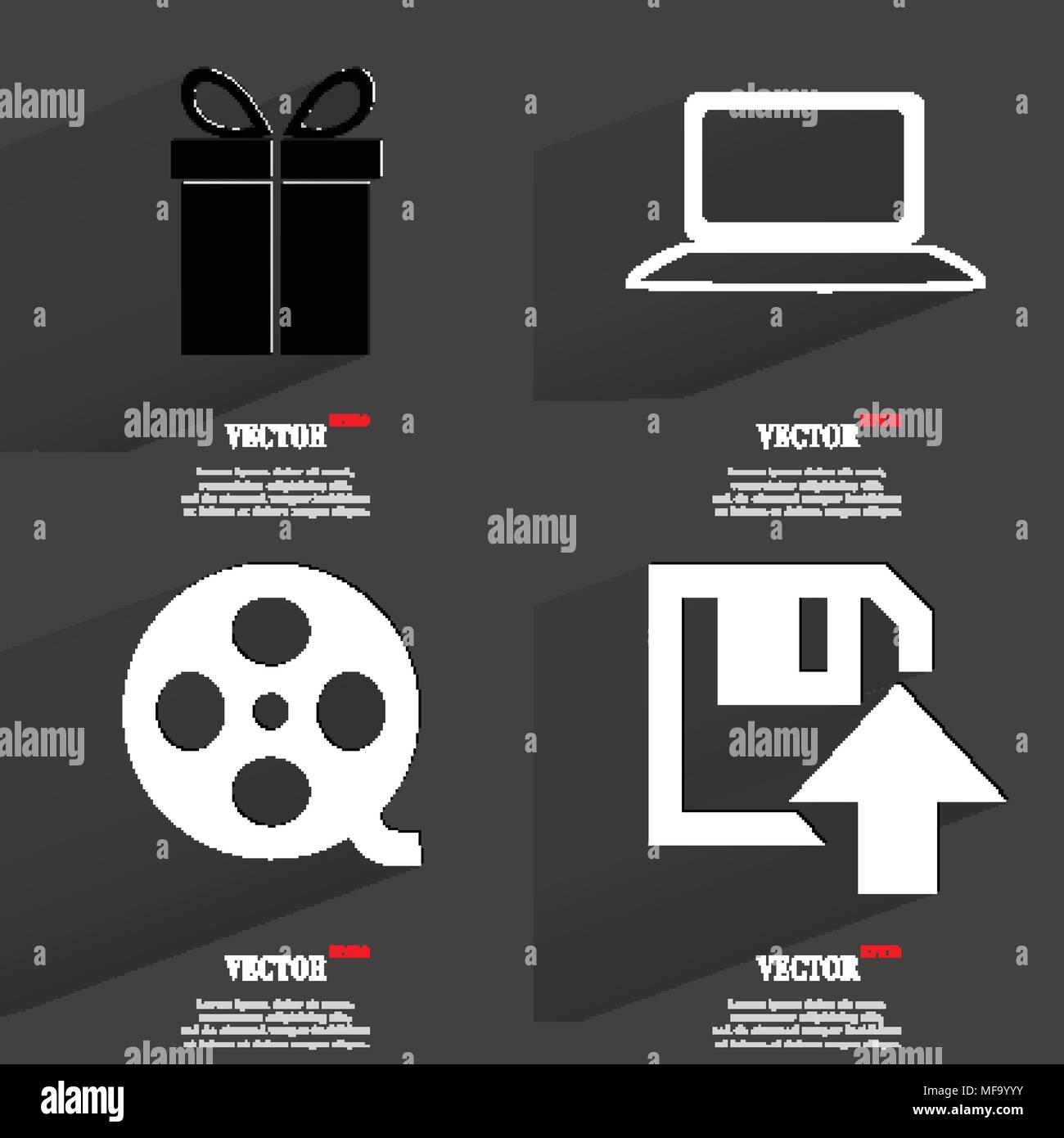 Set of fashionable icons, trending symbols. Flat design for your web ...