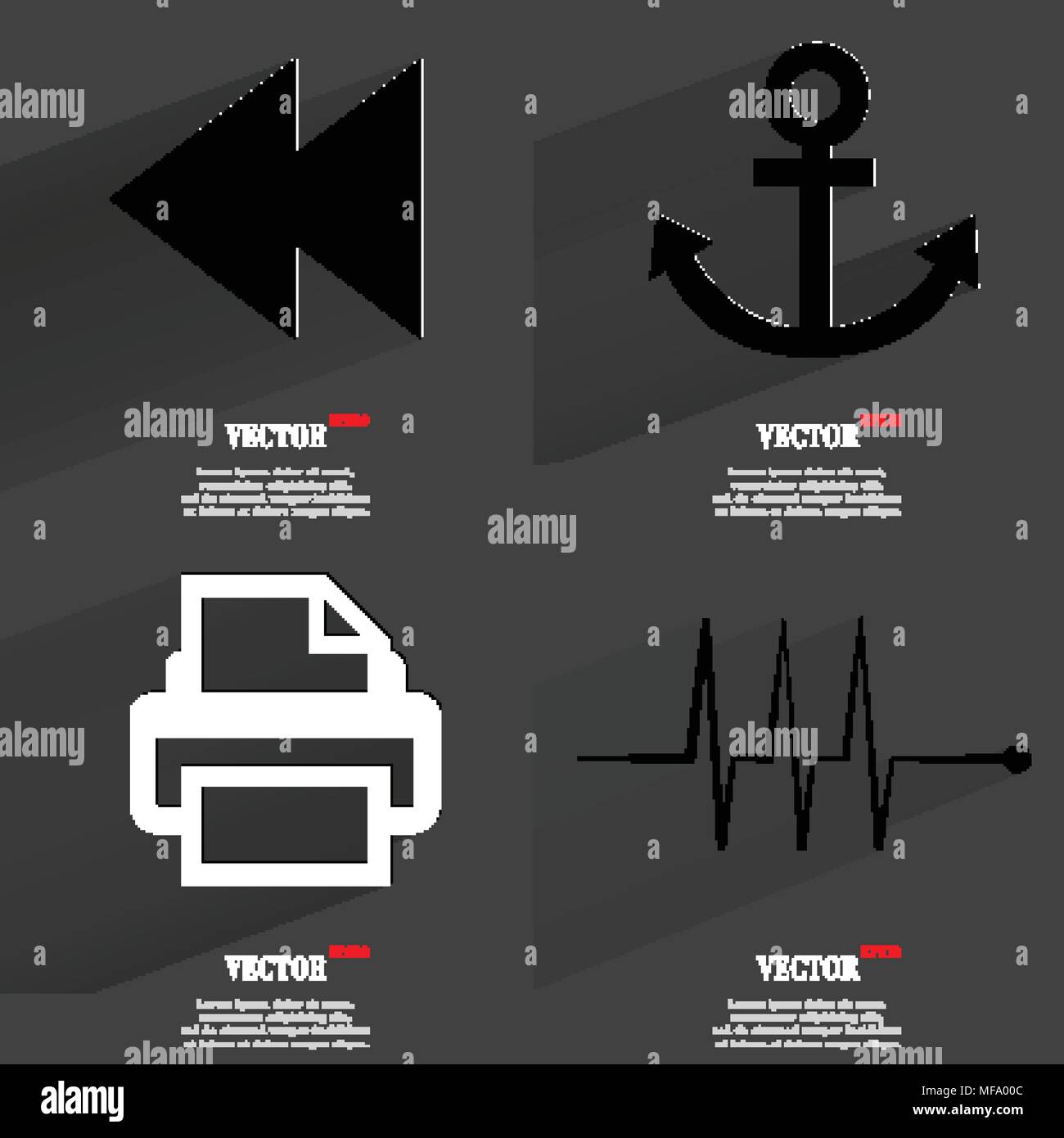 Set of fashionable icons, trending symbols. Flat design for your web ...