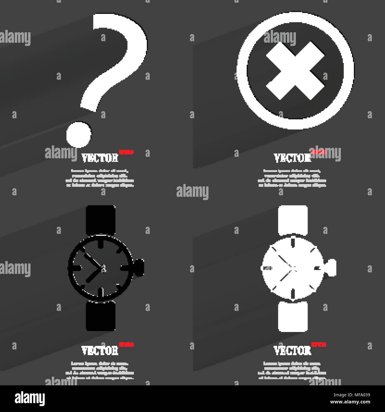 Set of fashionable icons, trending symbols. Flat design for your web ...