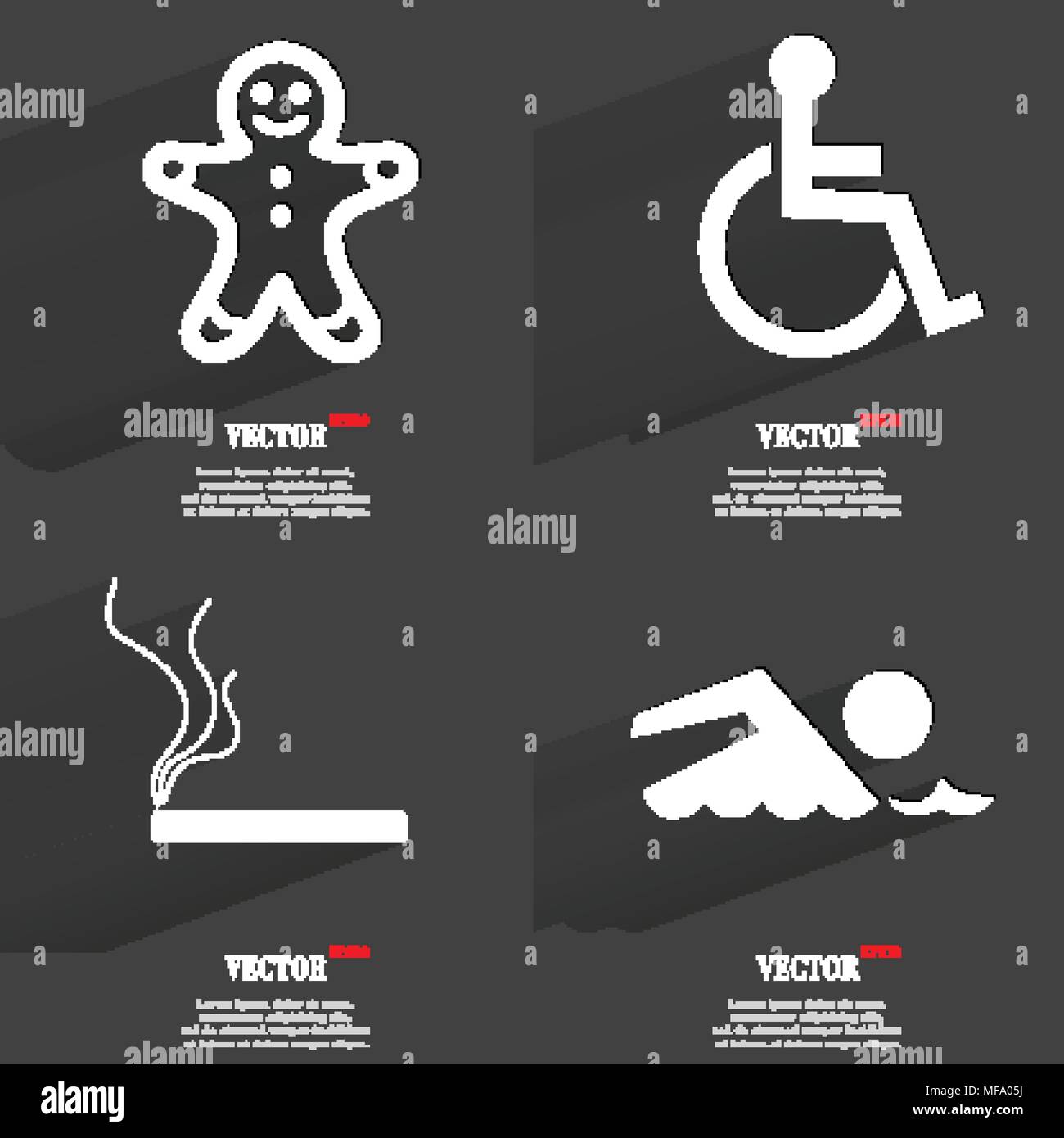 Set of fashionable icons, trending symbols. Flat design for your web ...