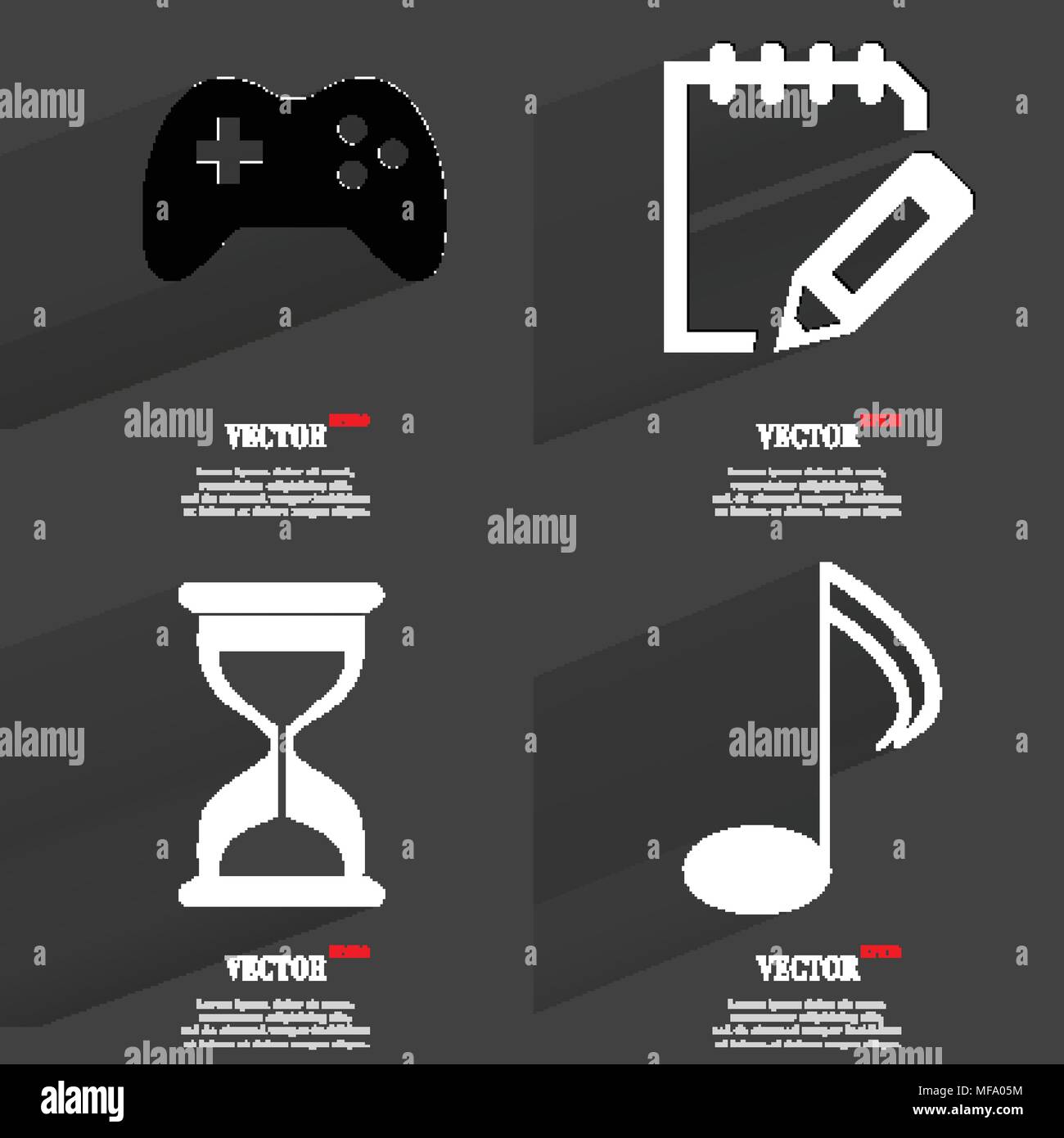 Set of fashionable icons, trending symbols. Flat design for your web ...