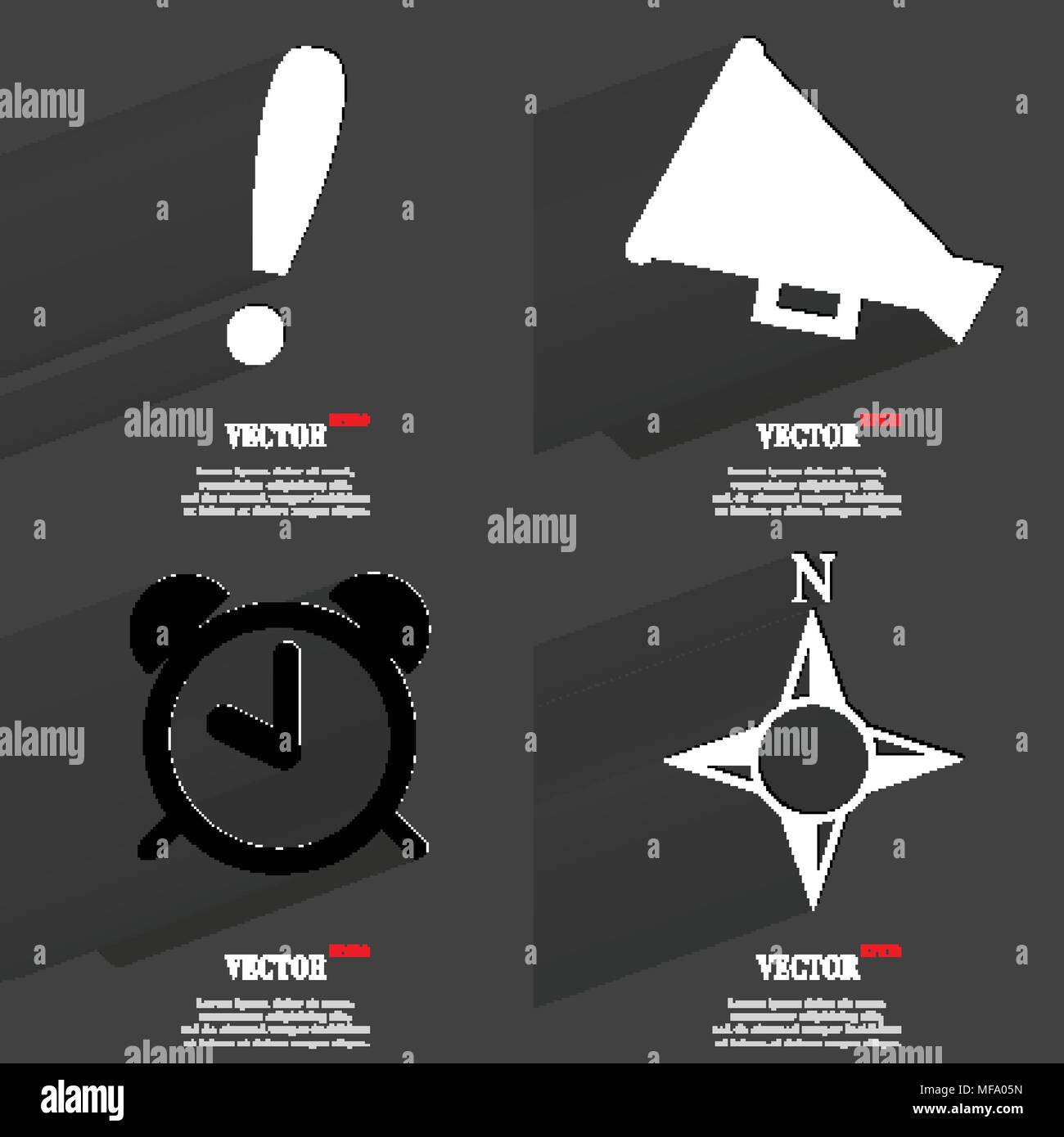 Set of fashionable icons, trending symbols. Flat design for your web ...