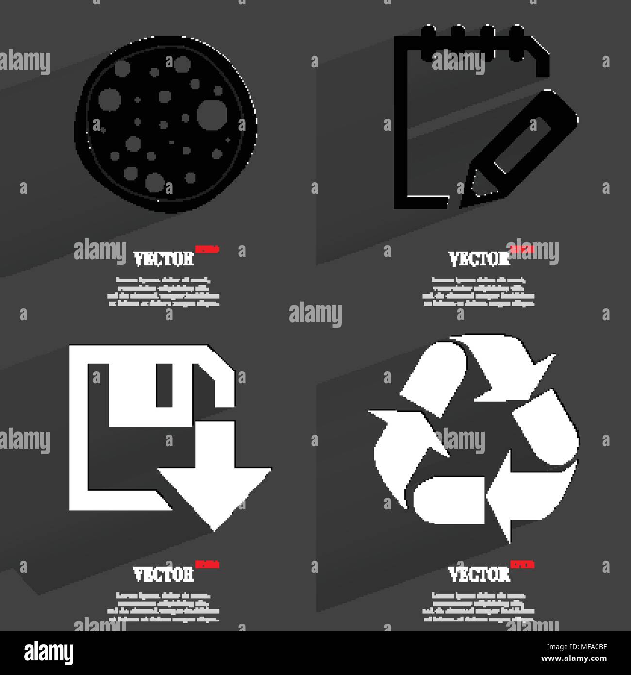 Set of fashionable icons, trending symbols. Flat design for your web ...