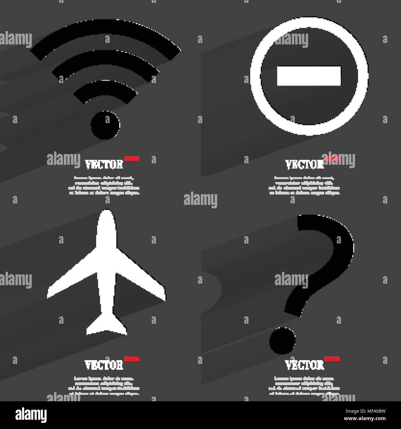 Set of fashionable icons, trending symbols. Flat design for your web ...