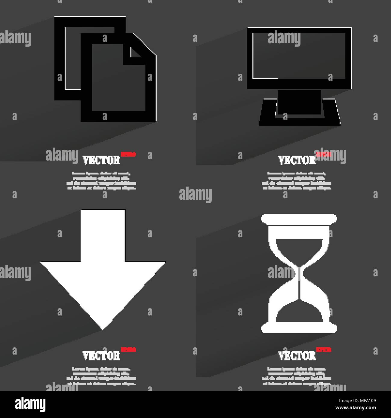 Set of fashionable icons, trending symbols. Flat design for your web ...