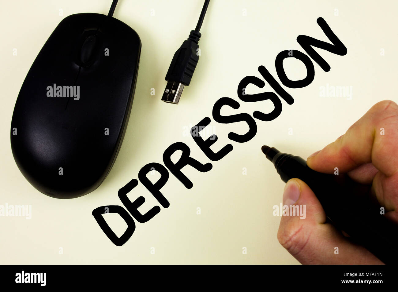 Conceptual hand writing showing Depression. Business photo showcasing ...