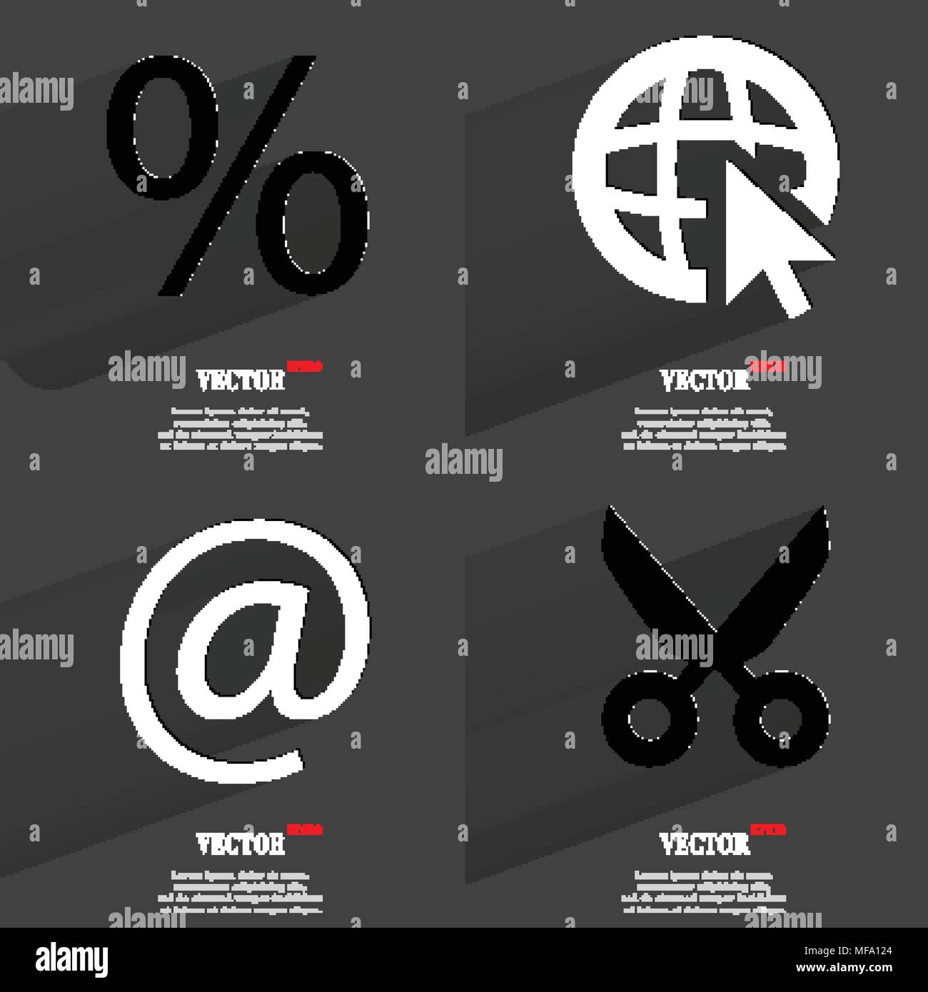 Set of fashionable icons, trending symbols. Flat design for your web ...
