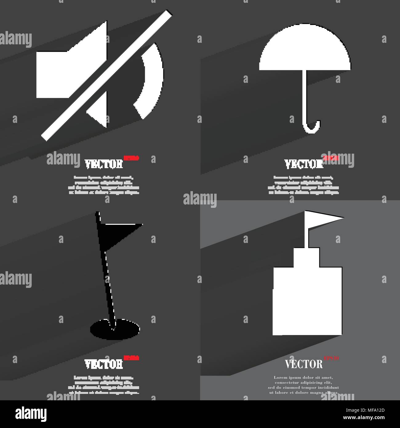 Set of fashionable icons, trending symbols. Flat design for your web ...