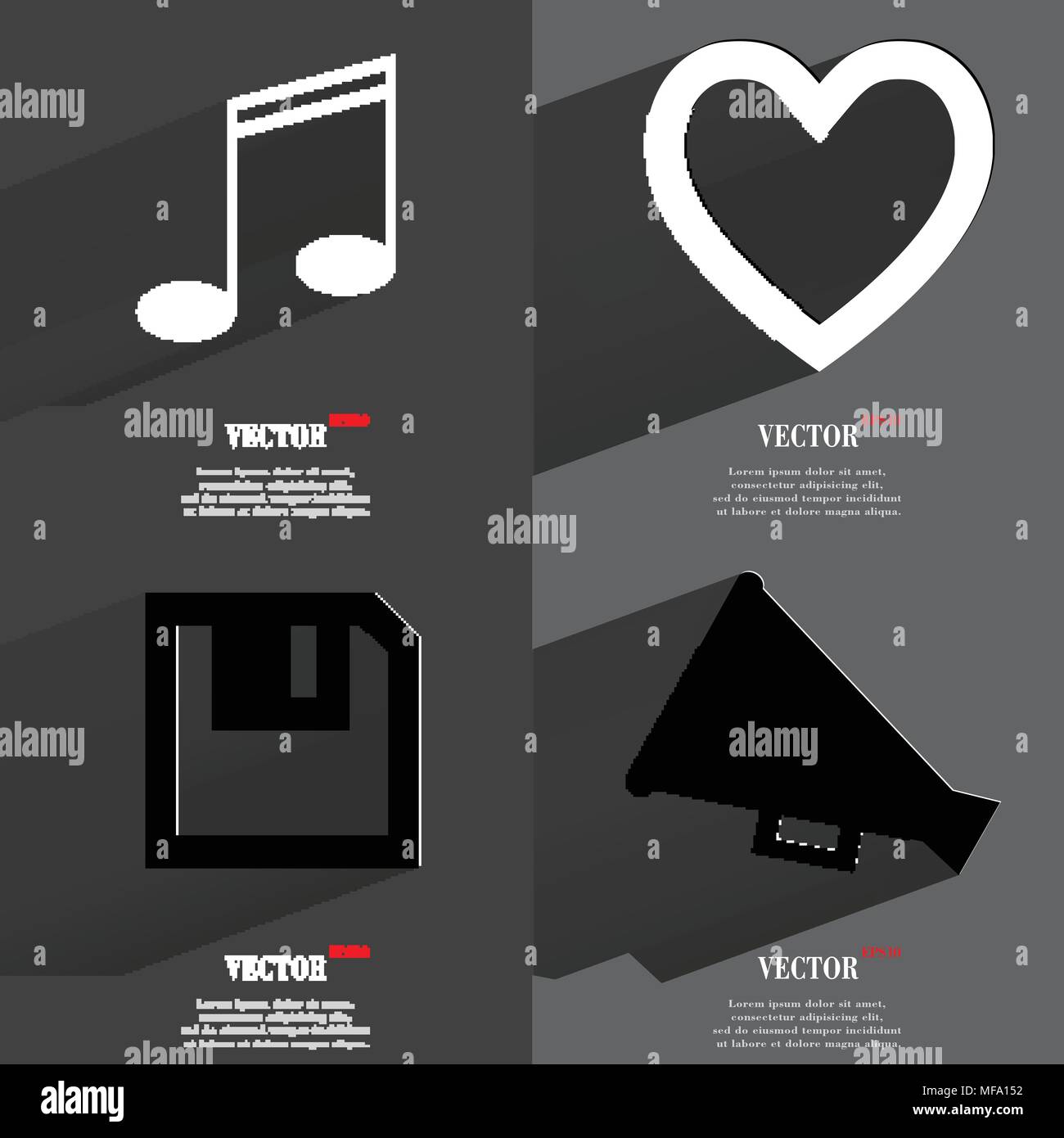 Set of fashionable icons, trending symbols. Flat design for your web ...