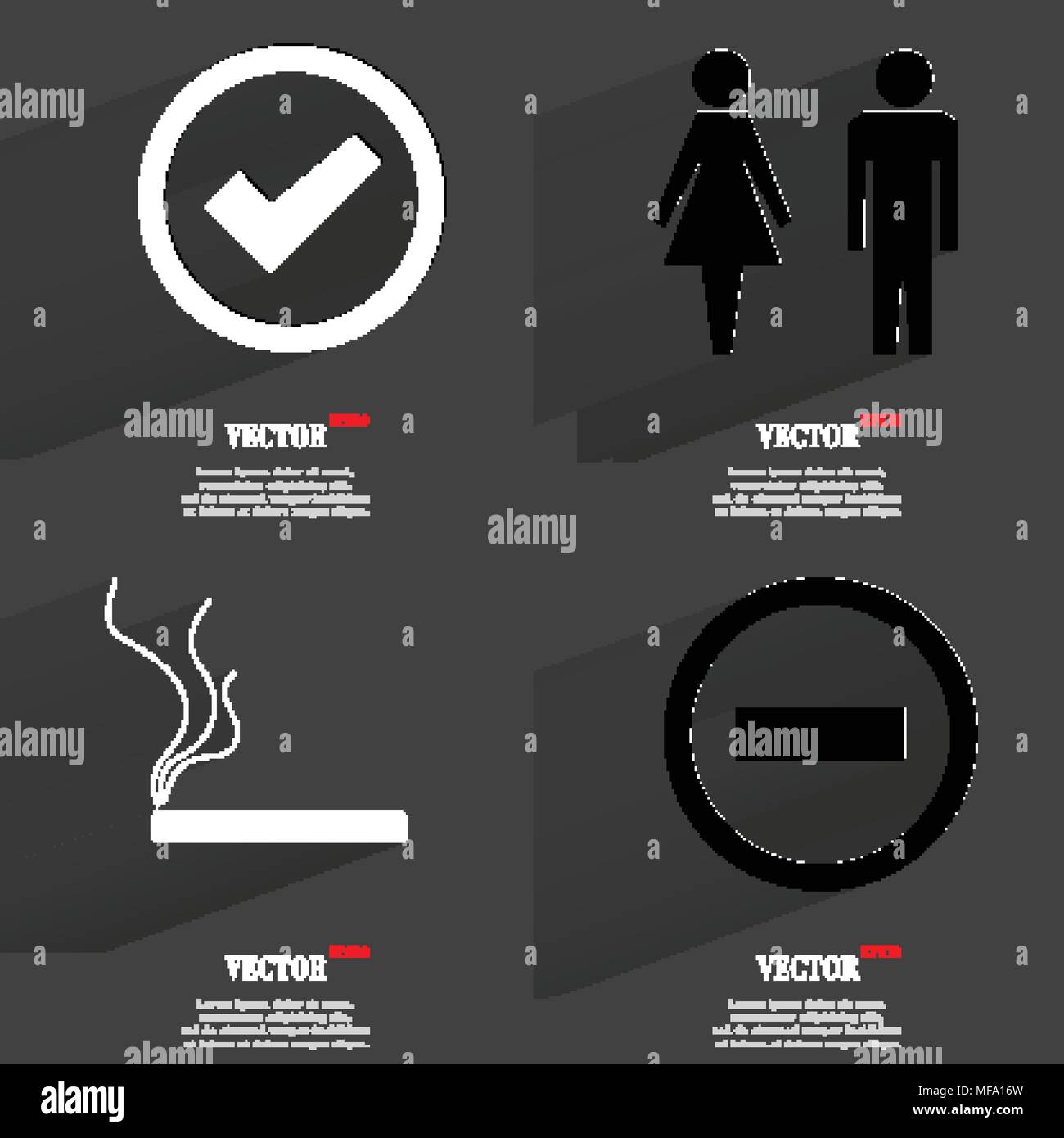 Set of fashionable icons, trending symbols. Flat design for your web ...