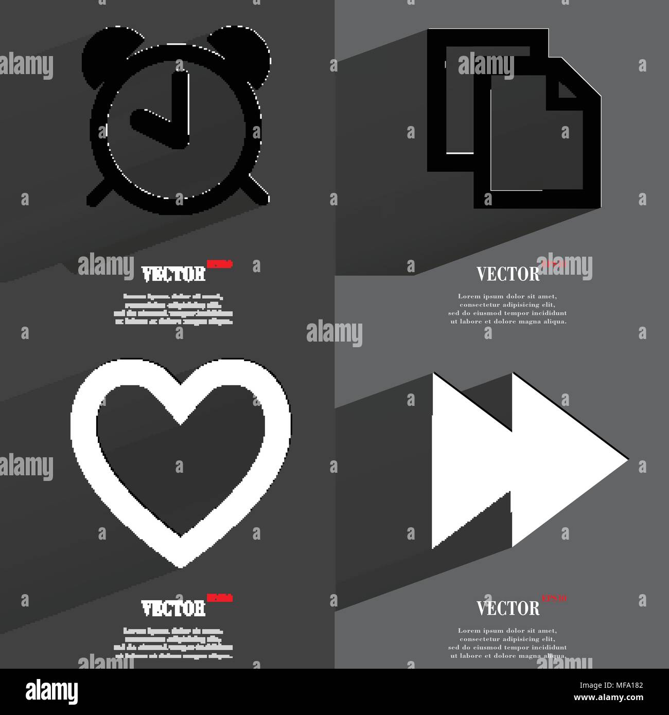 Set of fashionable icons, trending symbols. Flat design for your web ...