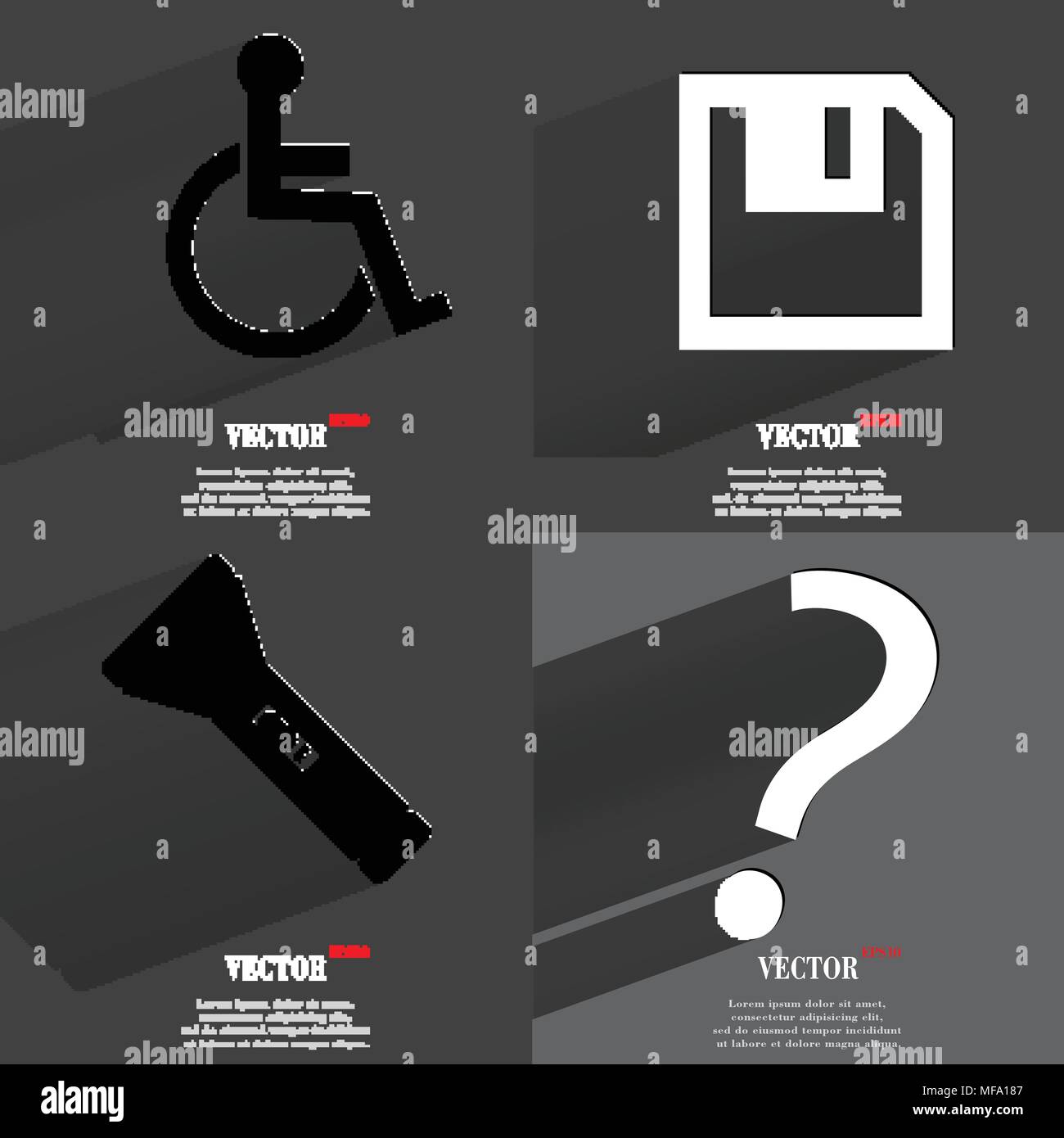 Set of fashionable icons, trending symbols. Flat design for your web ...