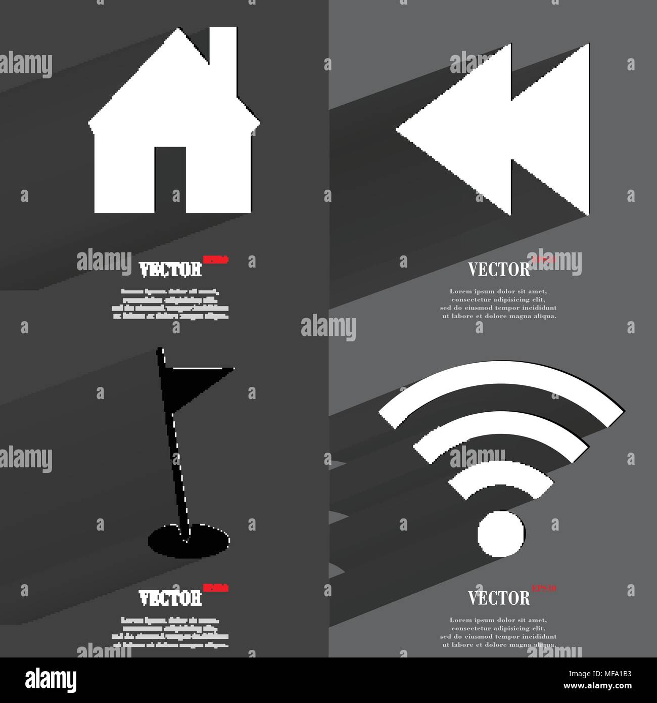 Set of fashionable icons, trending symbols. Flat design for your web ...