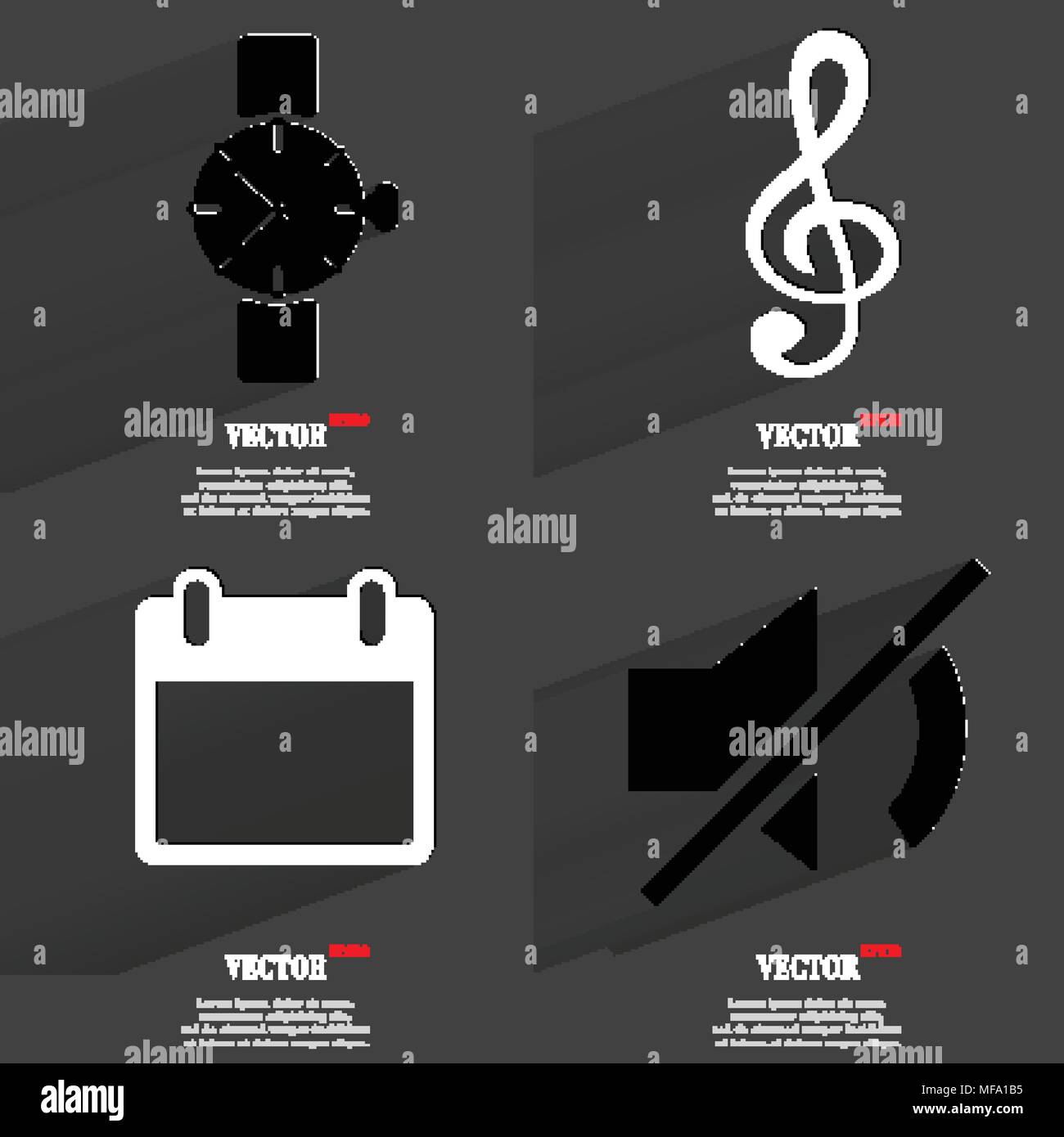Set of fashionable icons, trending symbols. Flat design for your web ...