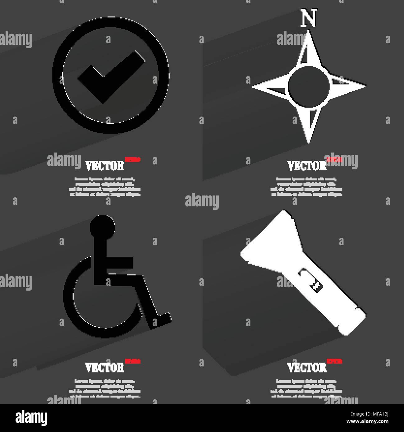 Set of fashionable icons, trending symbols. Flat design for your web ...