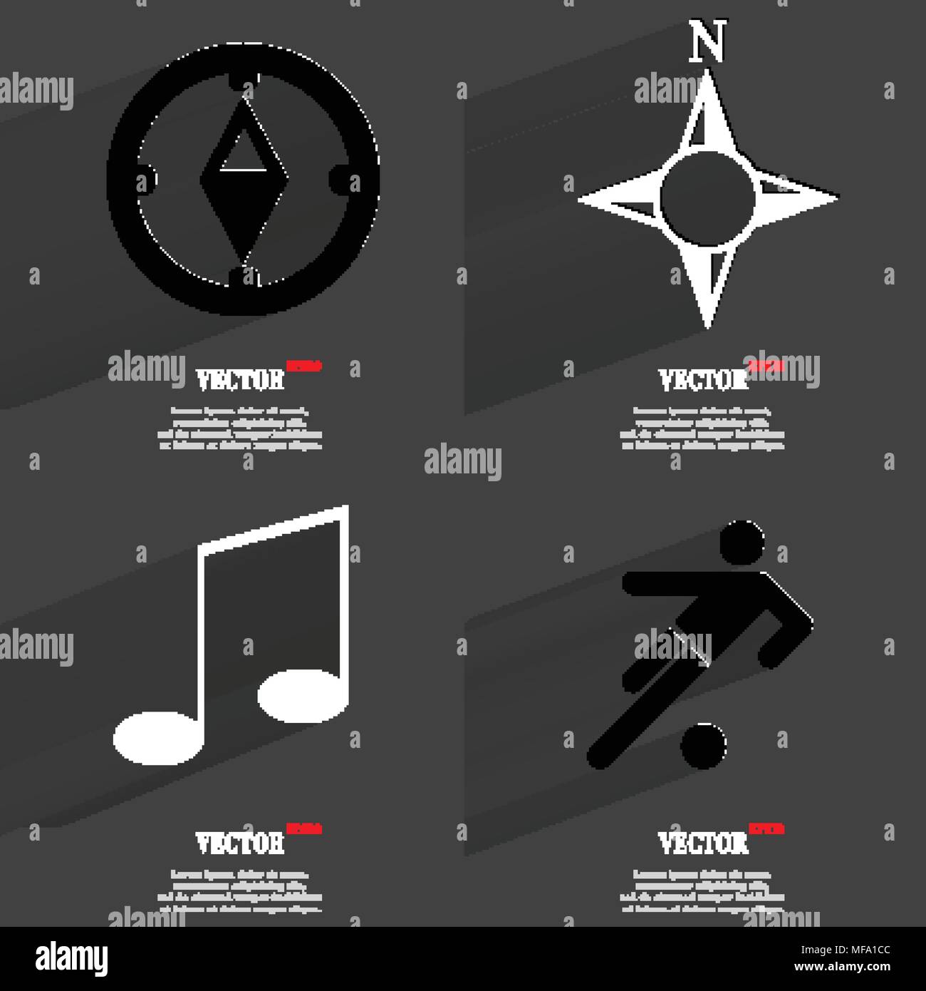 Set of fashionable icons, trending symbols. Flat design for your web ...