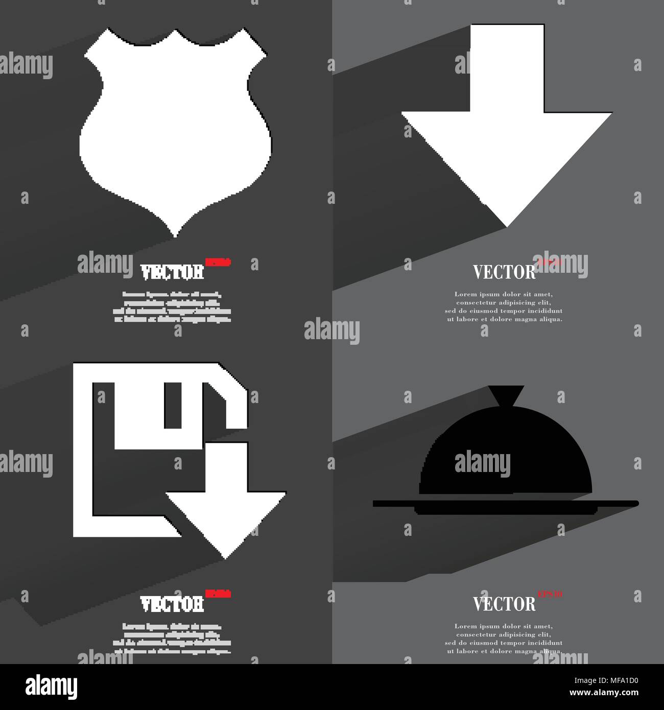 Set of fashionable icons, trending symbols. Flat design for your web ...